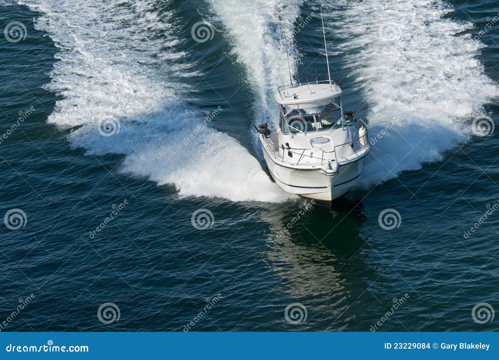 Speedboat stock photo. Image of wake, cruiser, boat, white - 23229084