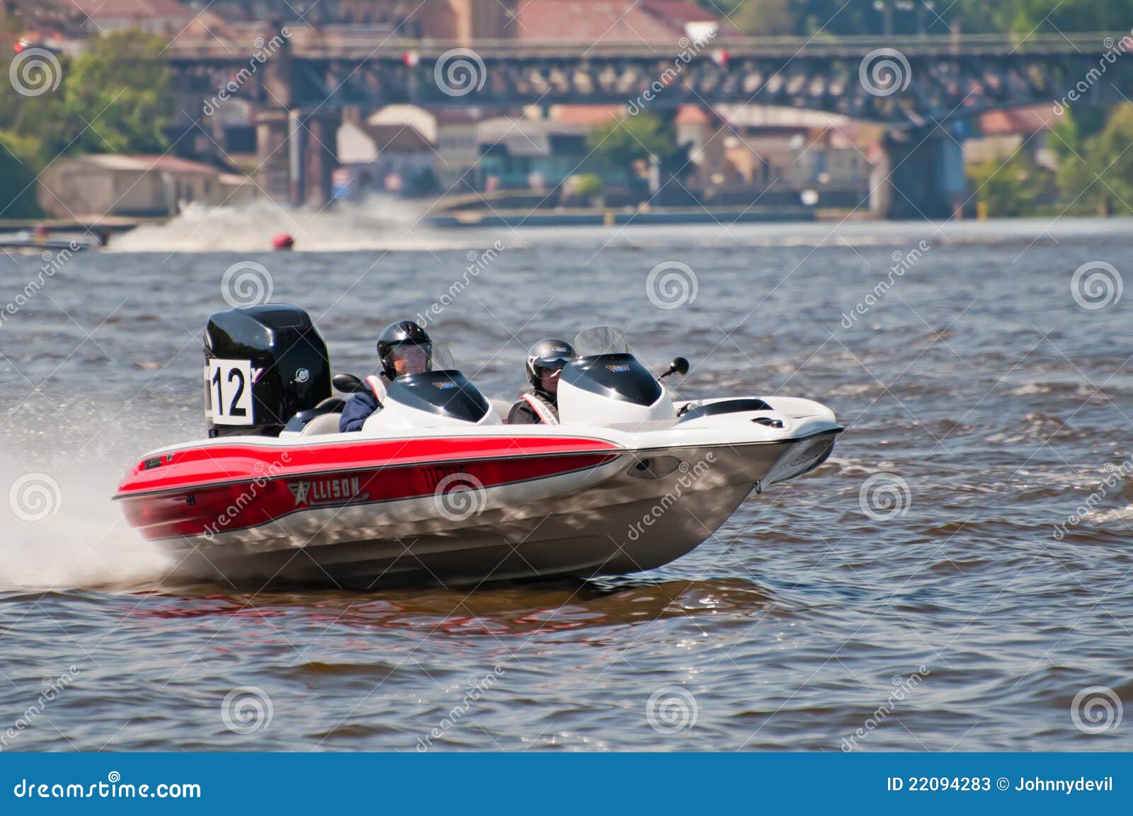 Speedboat in Action editorial stock photo. Image of labe - 22094283