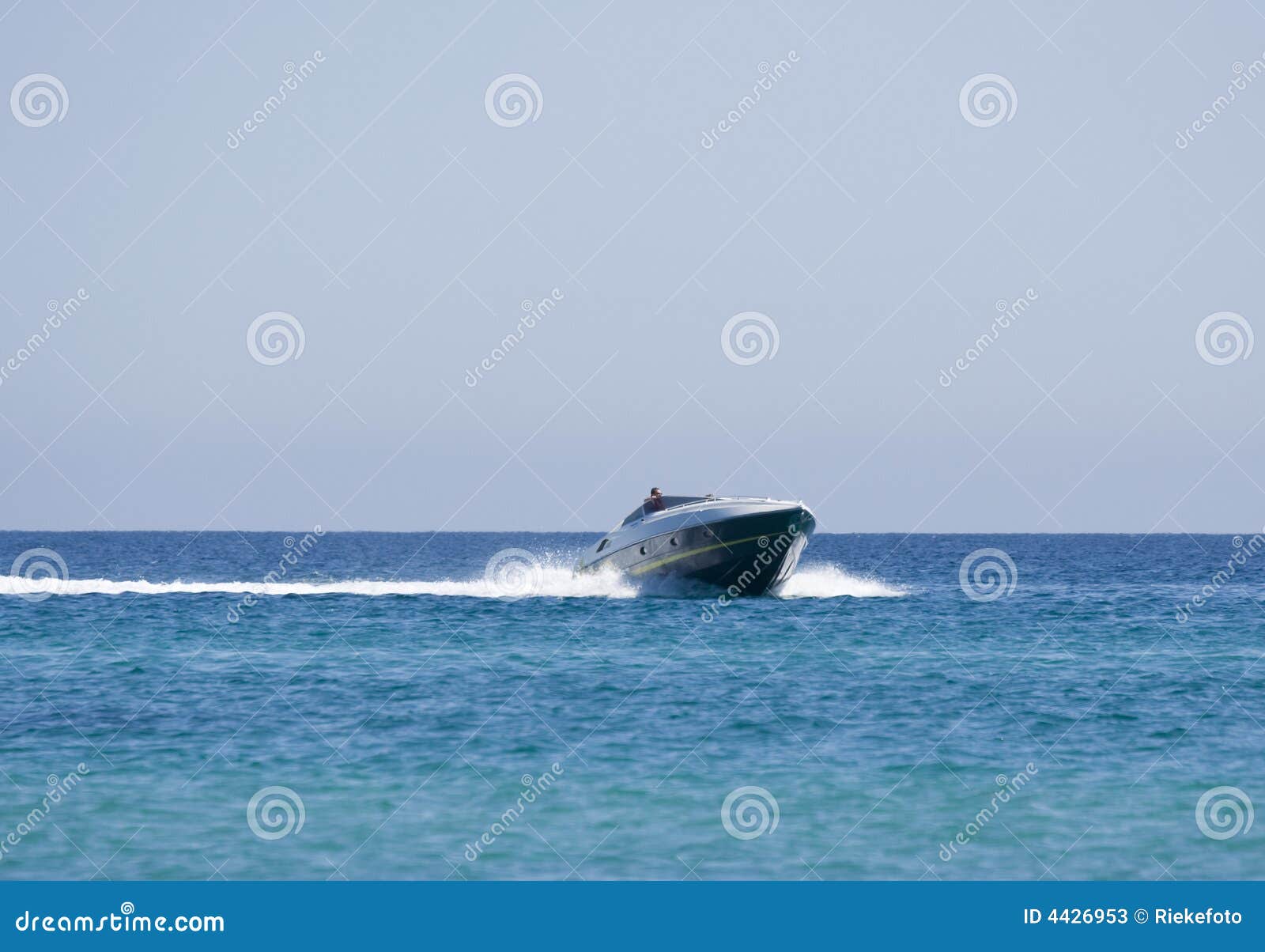 Speedboat with captain stock image. Image of destinations - 4426953