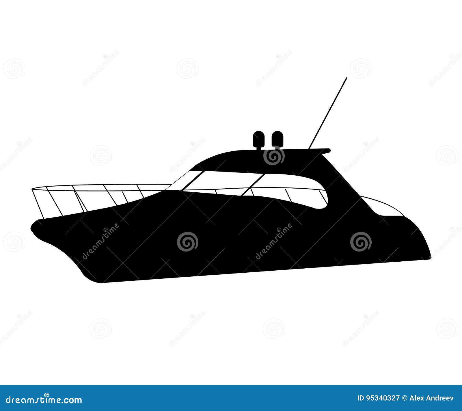 Speedboat Silhouette Vector Illustration | CartoonDealer.com #149820718