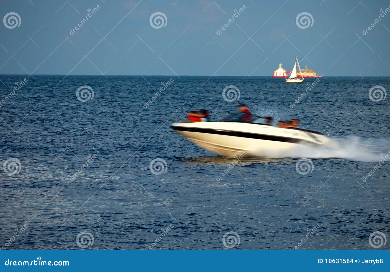 Speedboat on lake stock photo. Image of michigan, sail - 10631584
