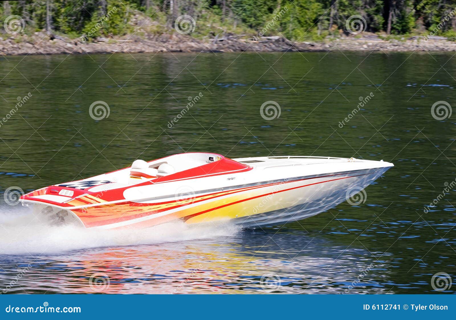 Speedboat on Lake stock image. Image of high, luxury, powerboat - 6112741