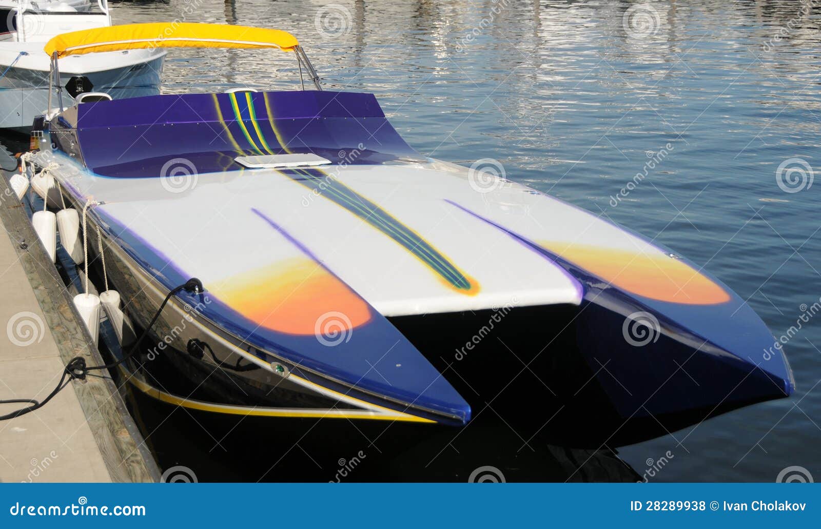 Speedboat in marina stock photo. Image of speed, fast - 28289938