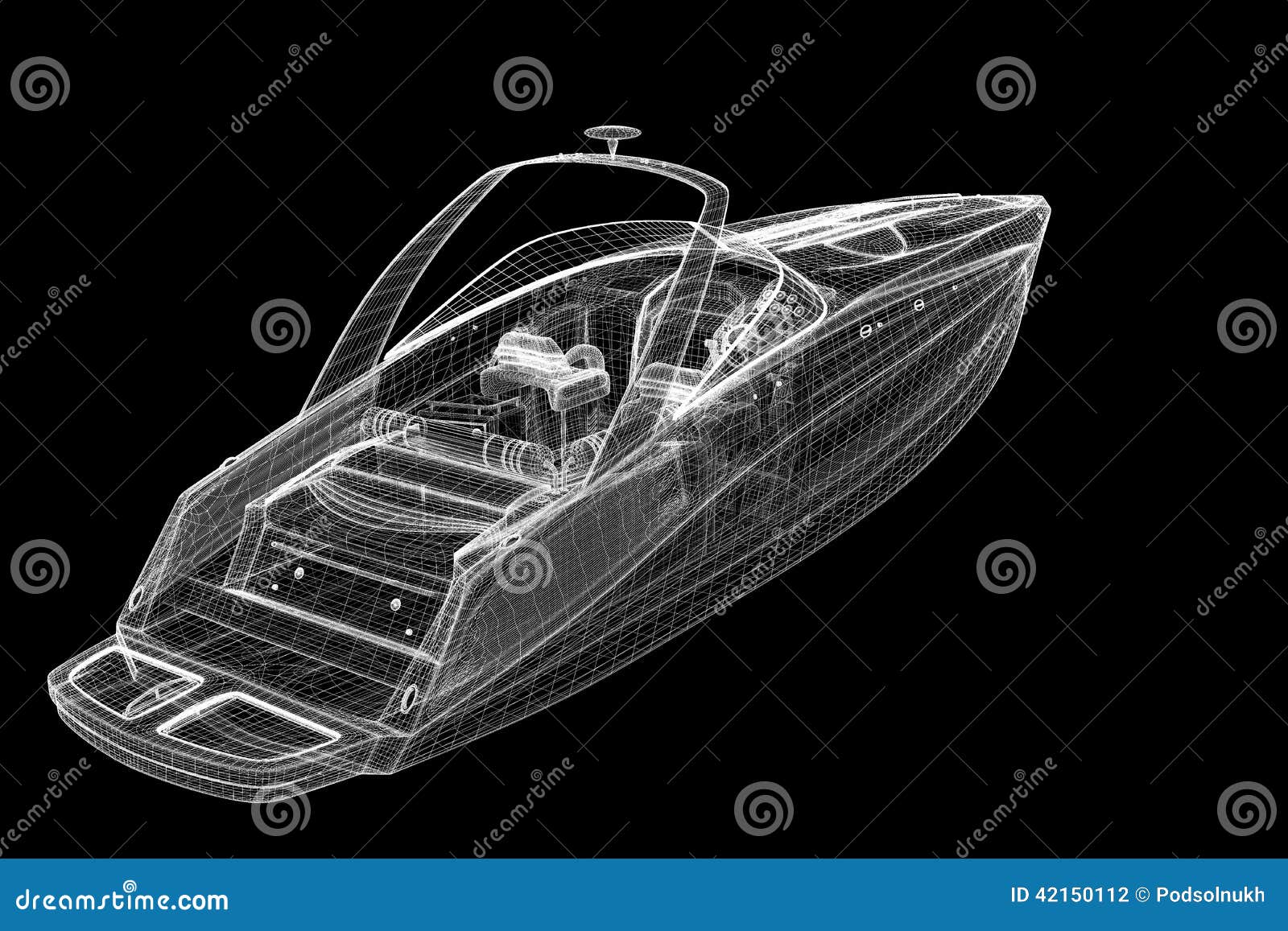 Speedboat, Speeding Powerboat Stock Photo - Image of motorized, motion ...