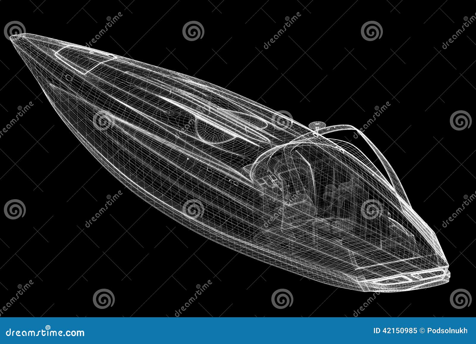 Speedboat, Speeding Powerboat Stock Illustration - Illustration of ...