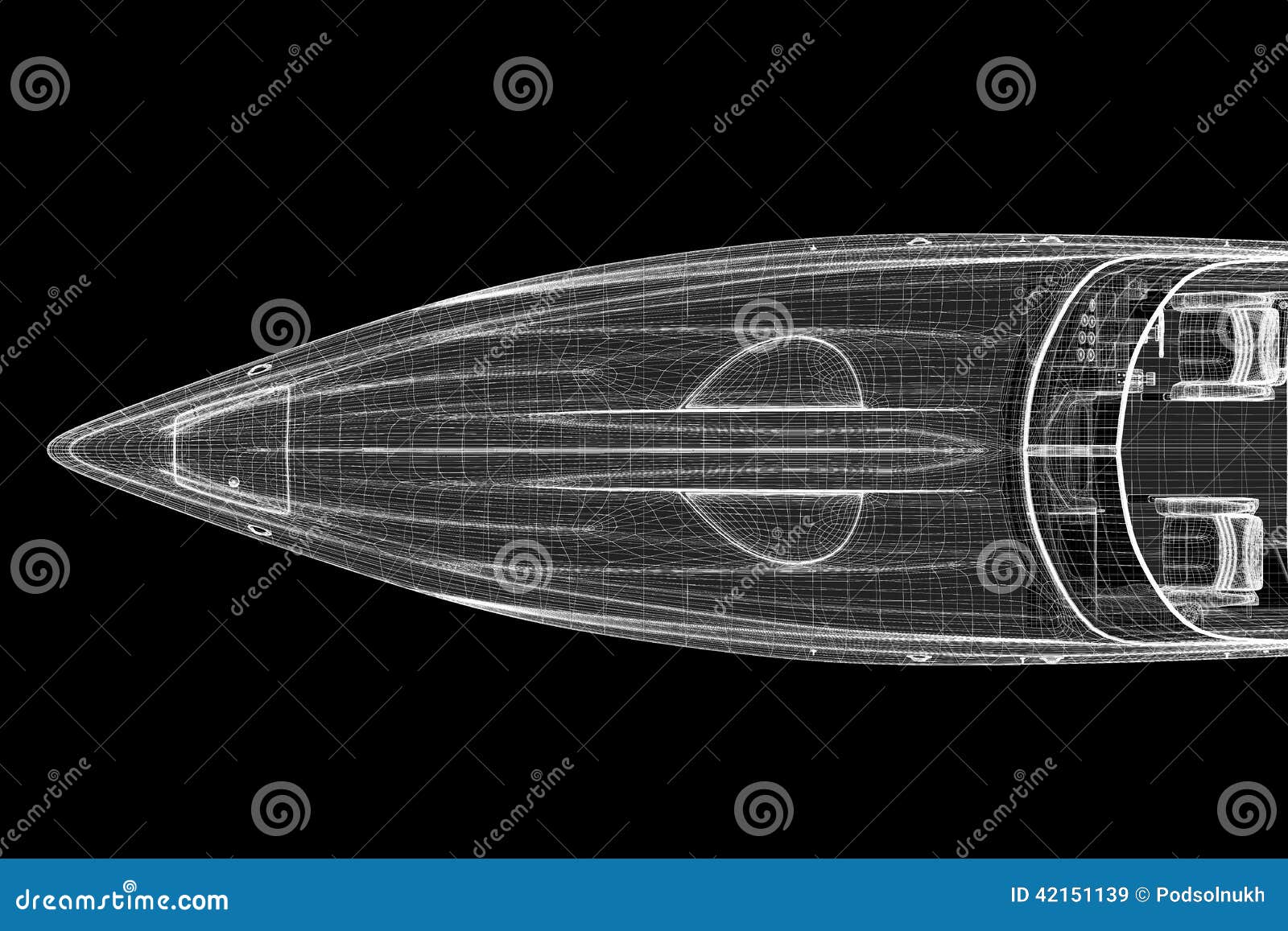 Speedboat, Speeding Powerboat Stock Illustration - Illustration of ...