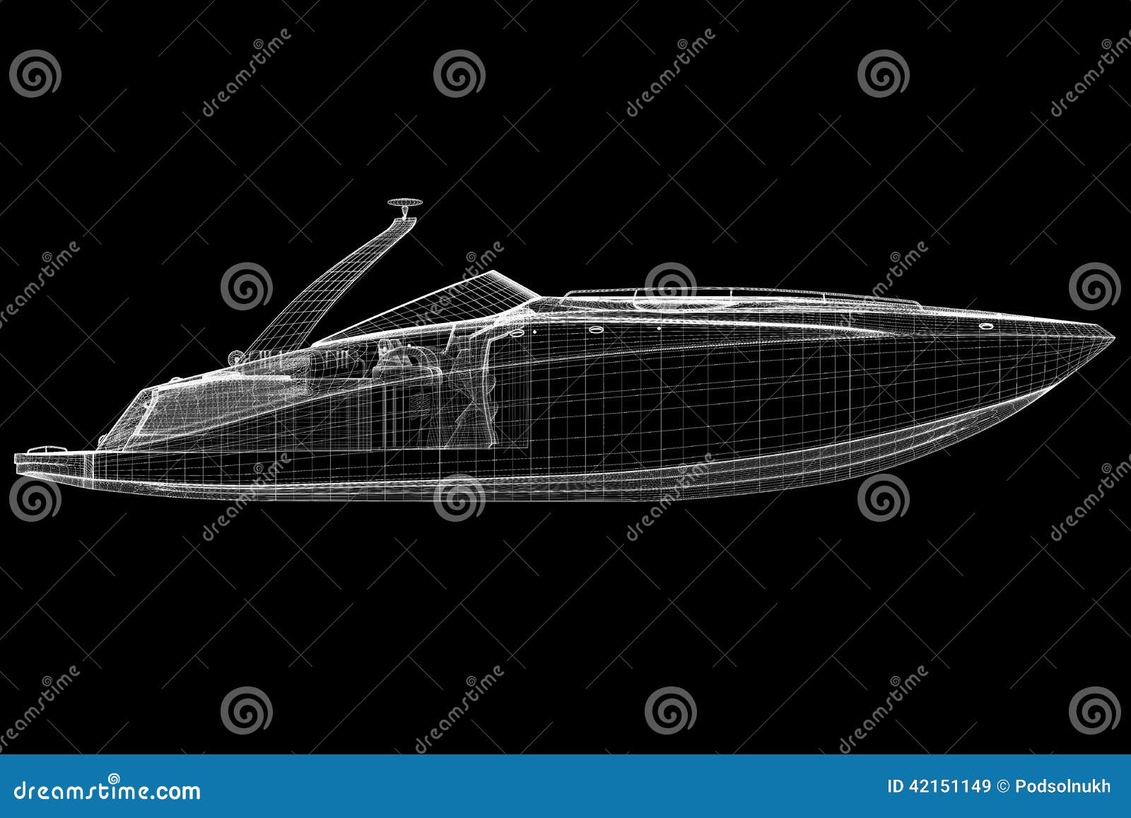 Speedboat, Speeding Powerboat Stock Illustration - Illustration of ...