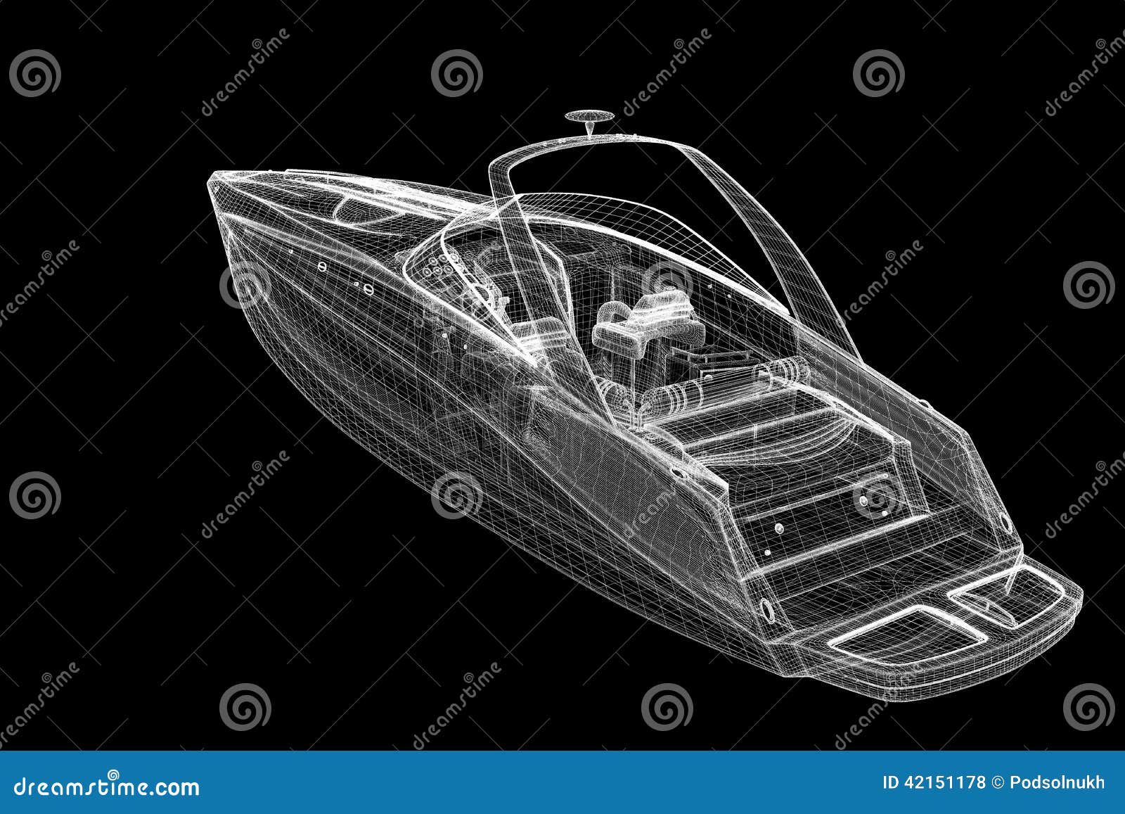 Speedboat, Speeding Powerboat Stock Illustration - Illustration of ...