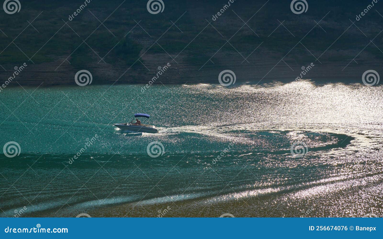 Speedboat in summer stock photo. Image of coast, fast - 256674076