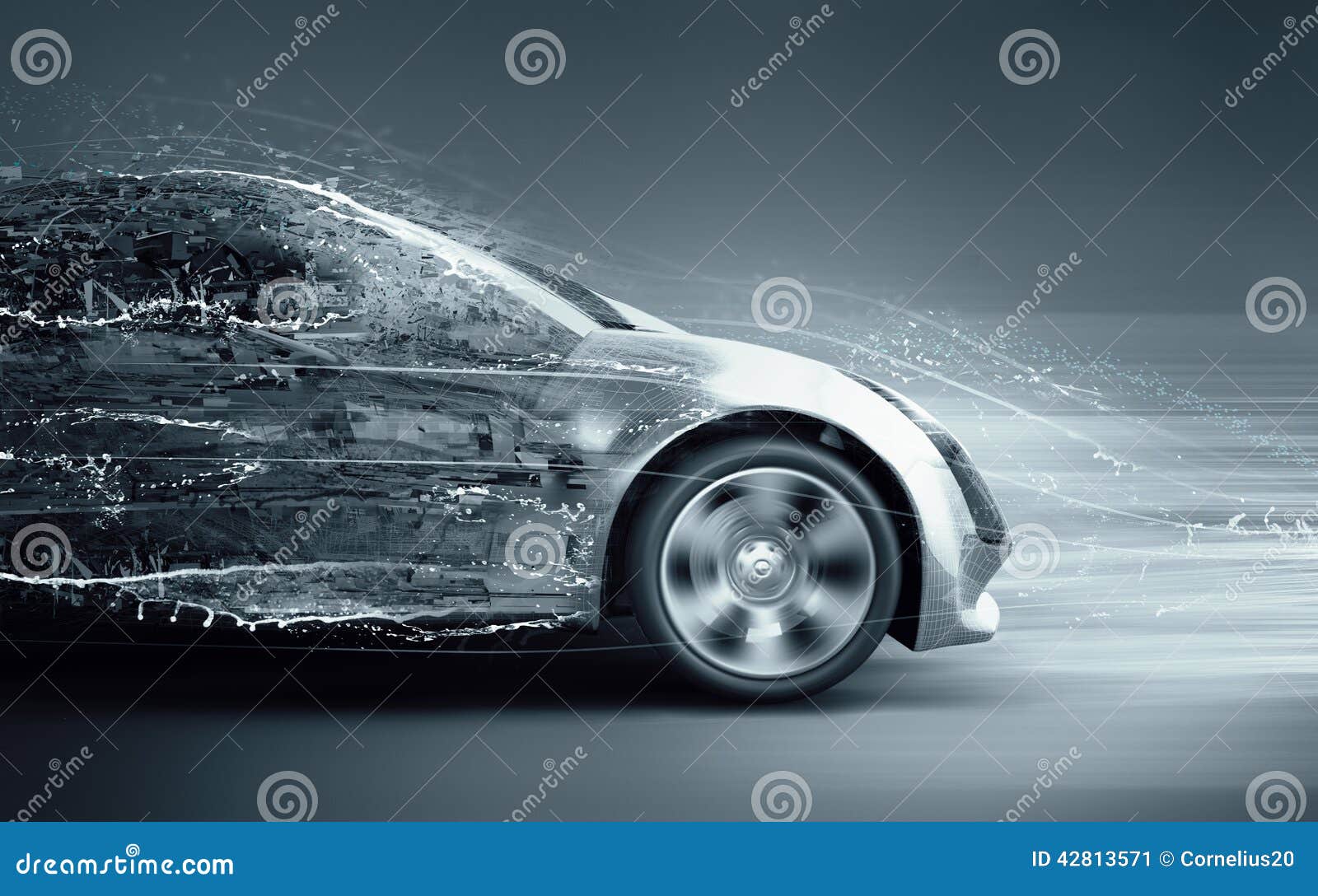 Speeding abstract car stock illustration. Illustration of model - 42813571