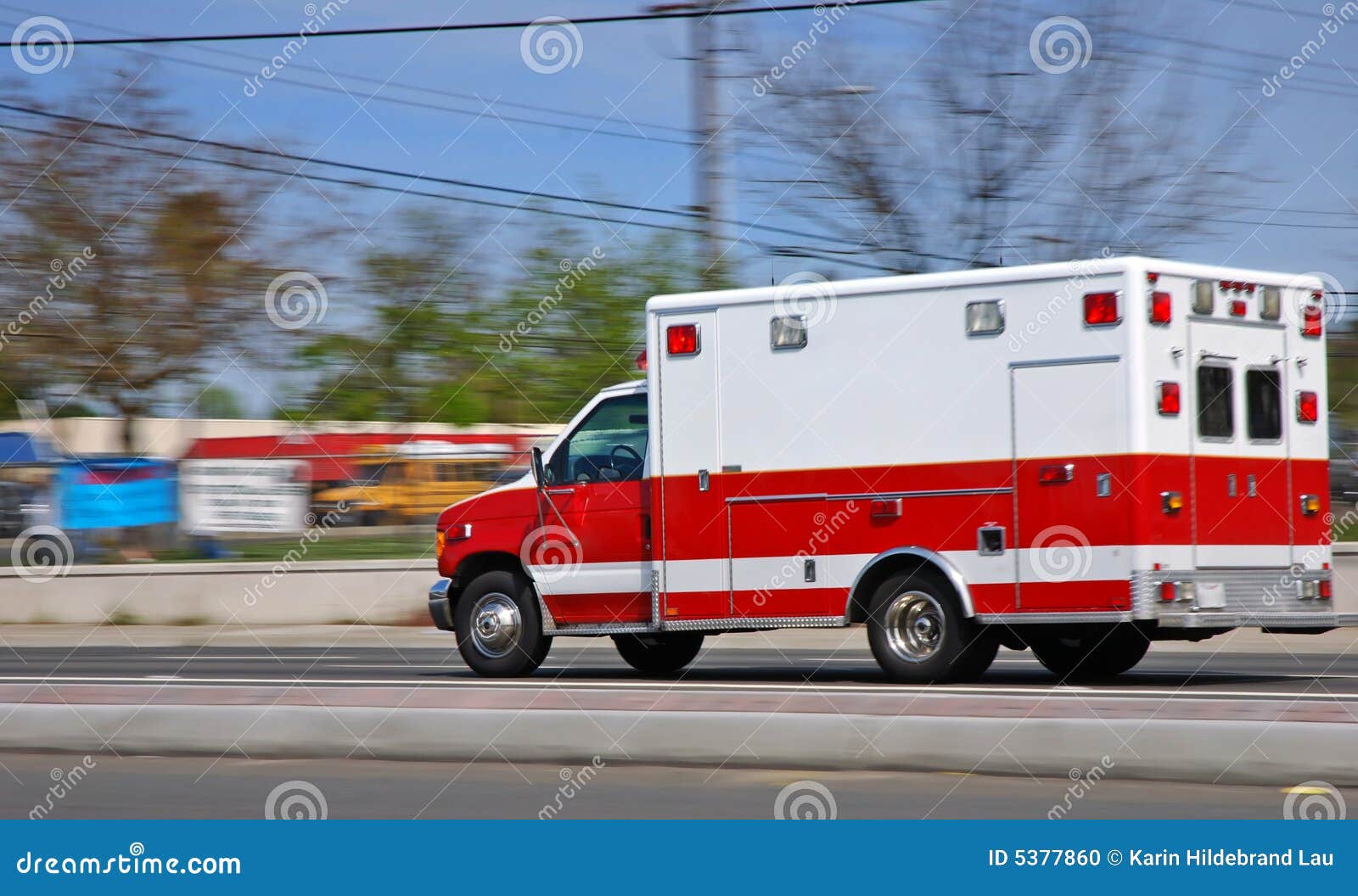 Speeding Ambulance stock photo. Image of street, flashing - 5377860