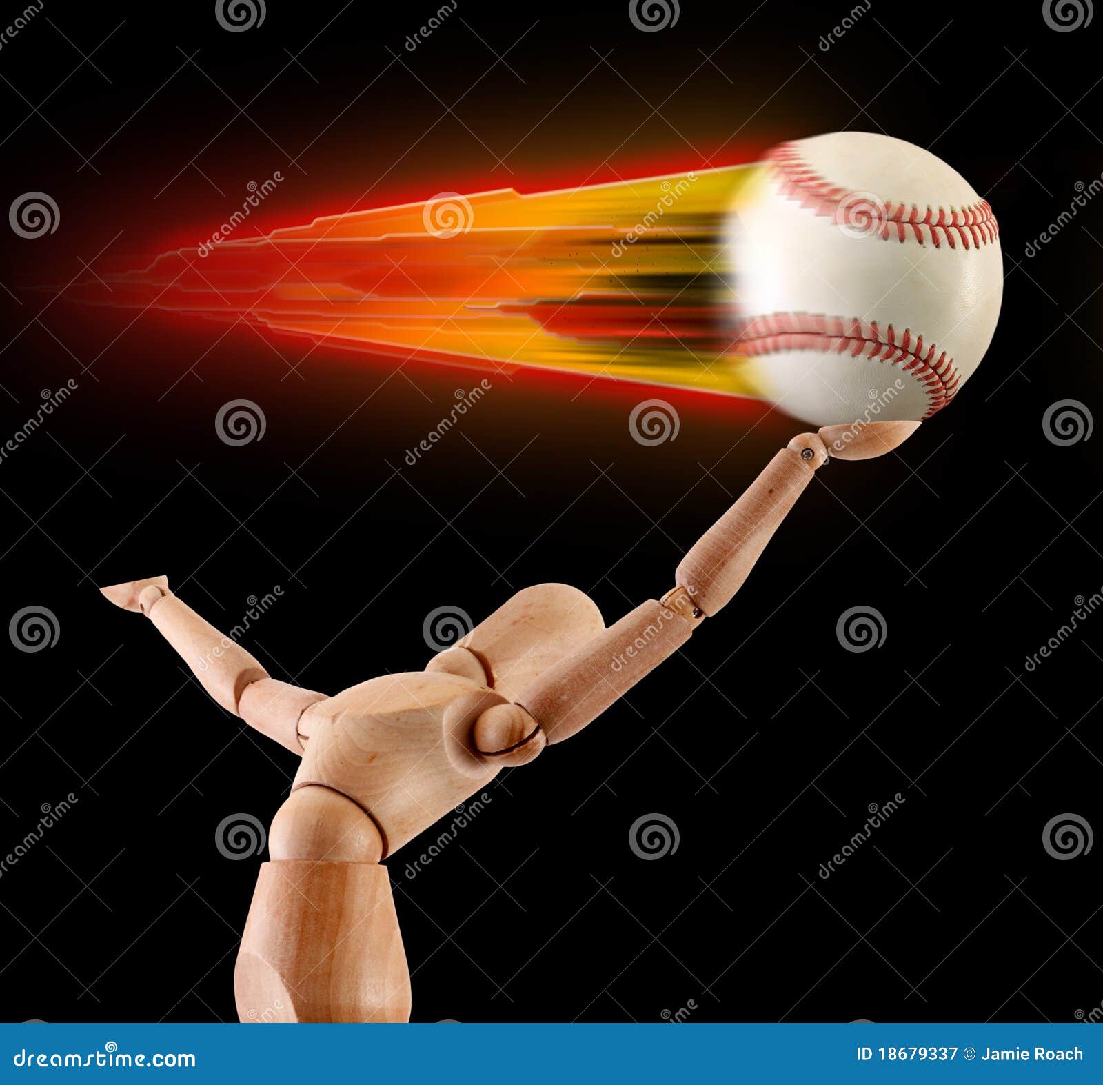 Speeding Baseball Flame Catch Manikin Stock Image - Image of plate ...