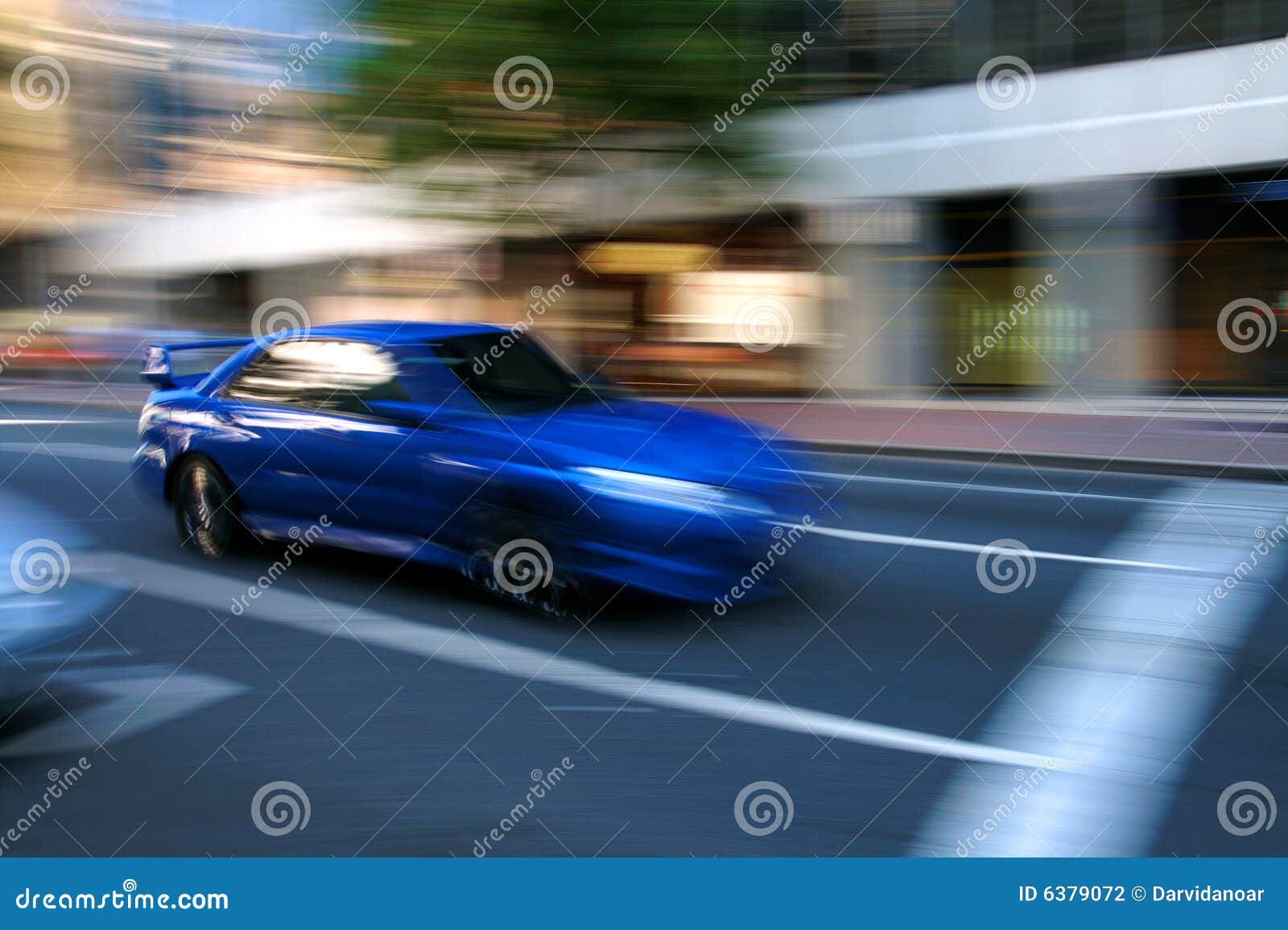 Speeding blue car stock photo. Image of concept, drive - 6379072