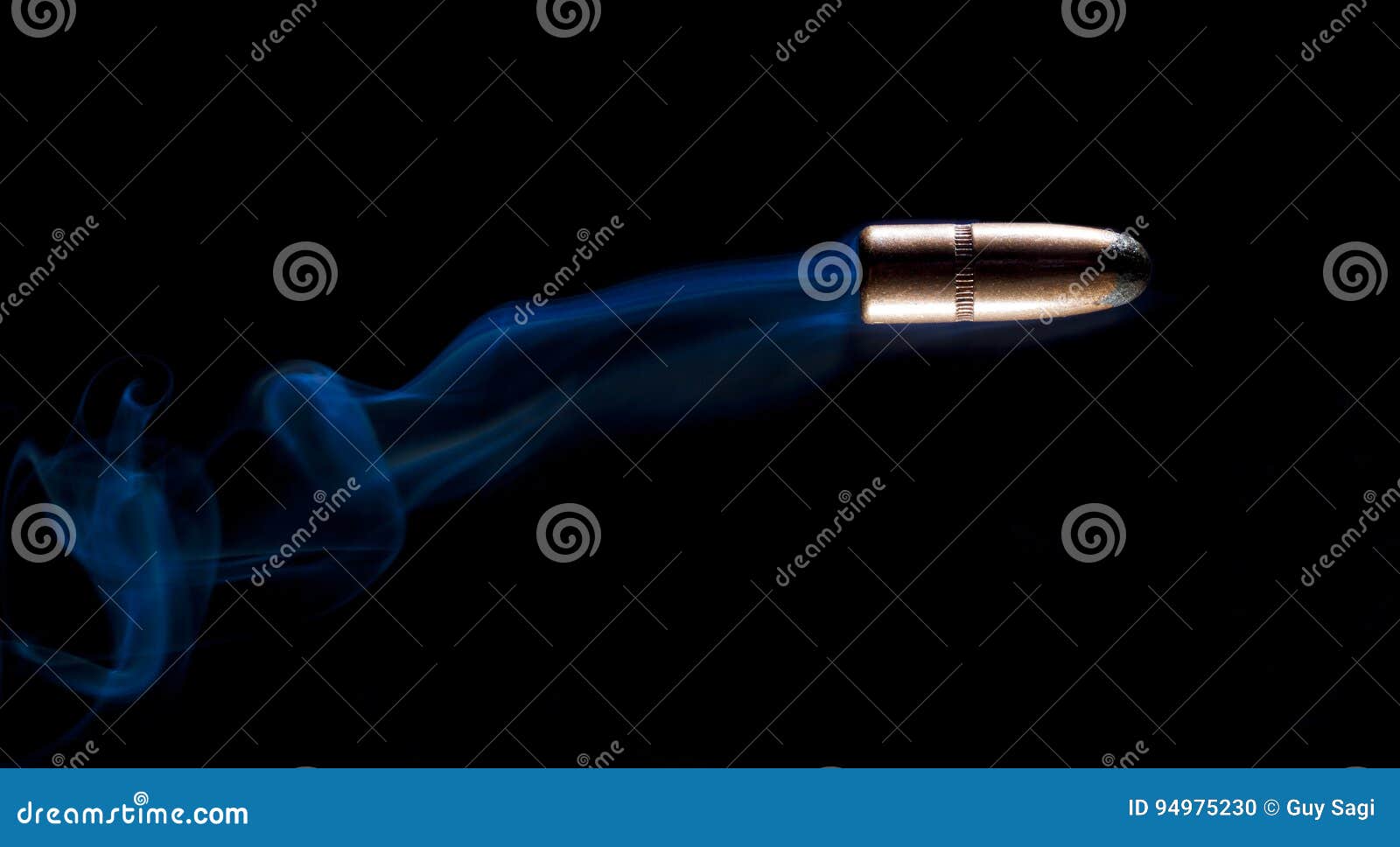 Speeding bullet on black stock photo. Image of smoke - 94975230