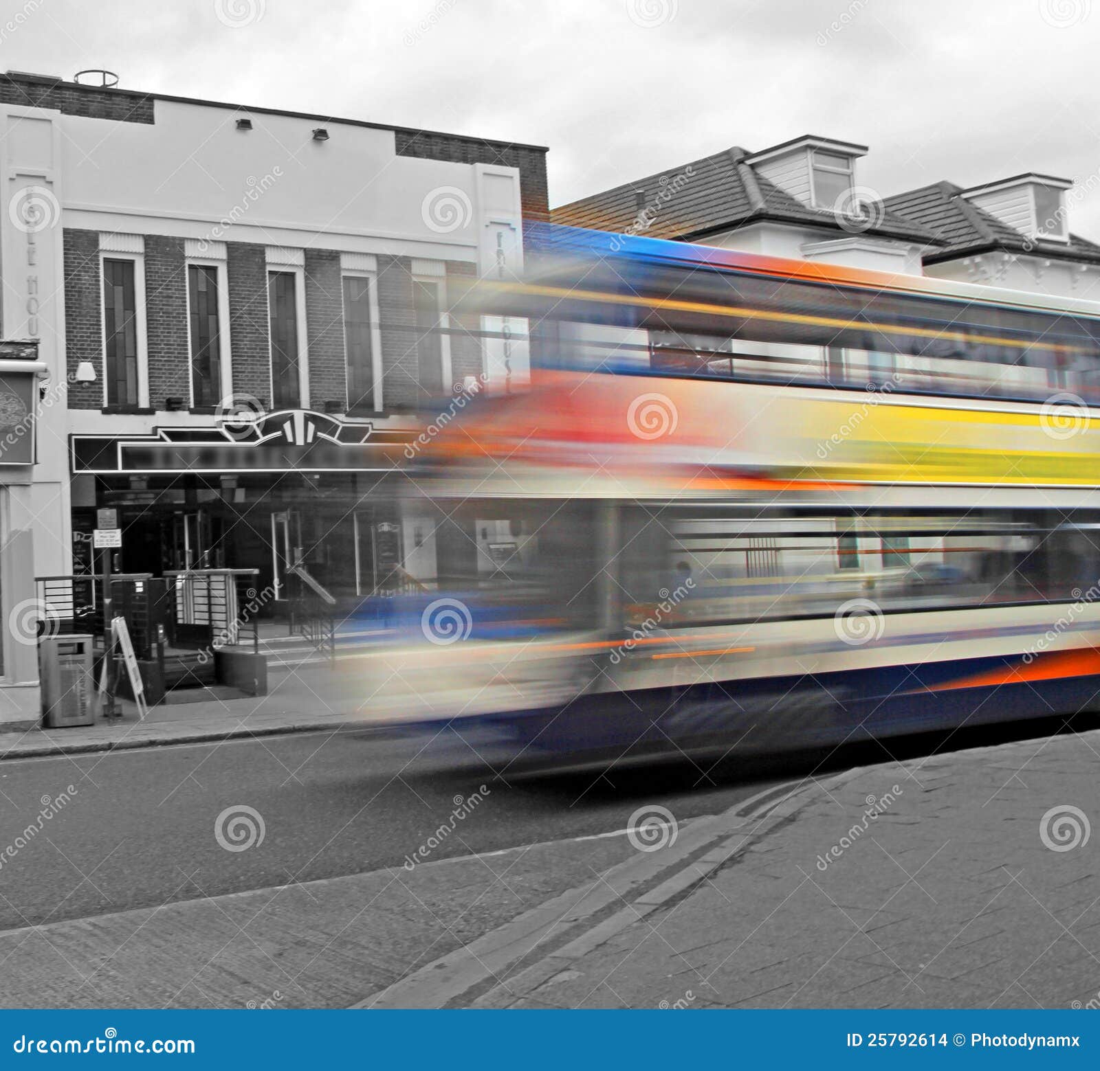 Speeding bus arrival stock photo. Image of motion, move - 25792614