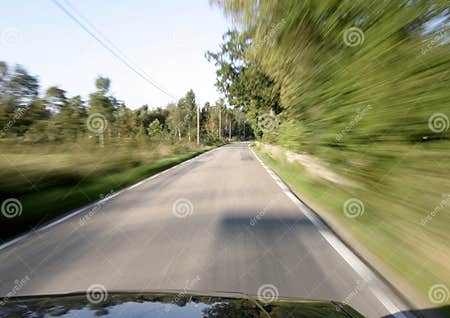 Speeding Car stock photo. Image of motion, speed, trees - 12501164