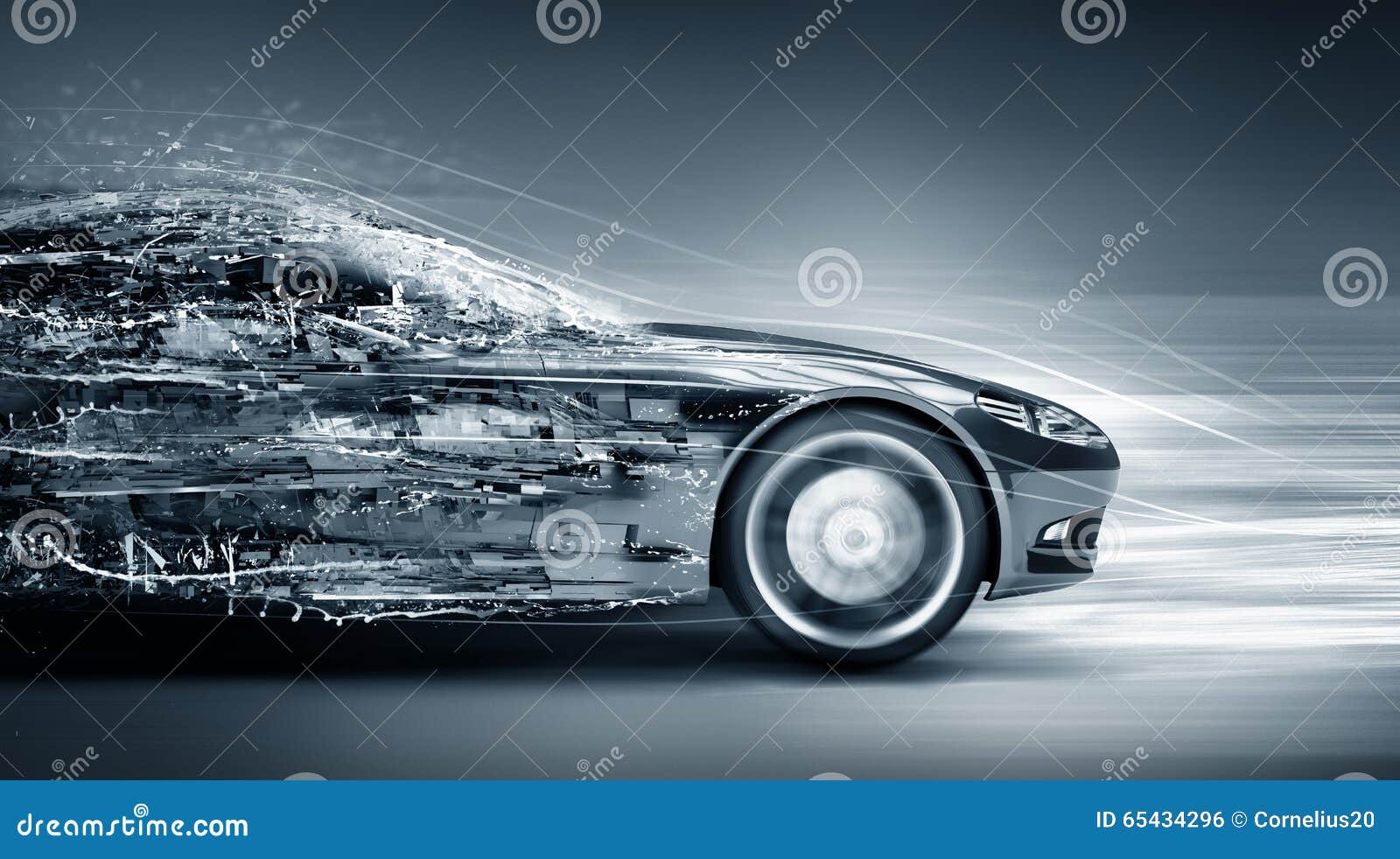 Speeding car concept stock illustration. Illustration of power - 65434296