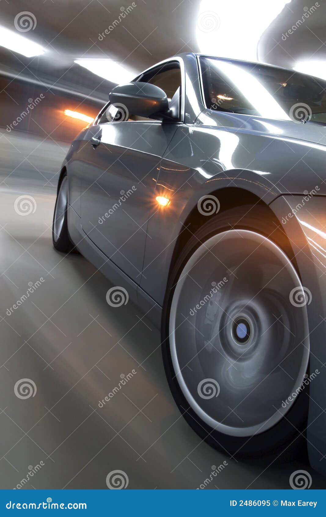 Speeding Car with Ligh Trails Stock Image - Image of performance ...