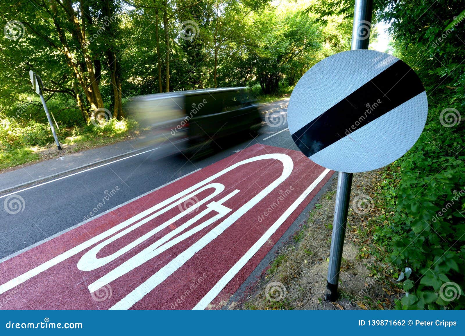 Speeding car and sign stock photo. Image of national - 139871662