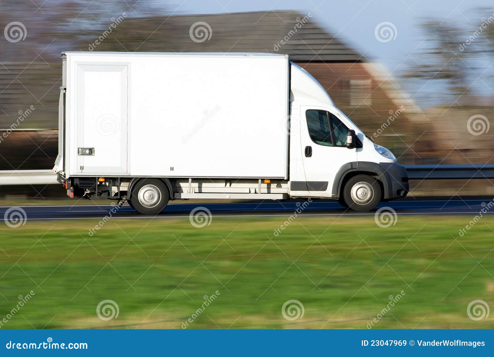 Speeding delivery van stock image. Image of carrier, motorway - 23047969