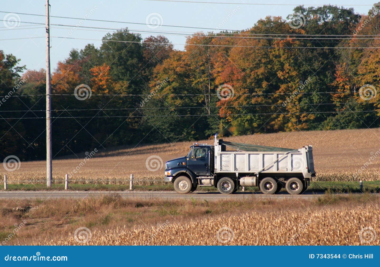 Speeding Dump Truck stock photo. Image of moving, road - 7343544