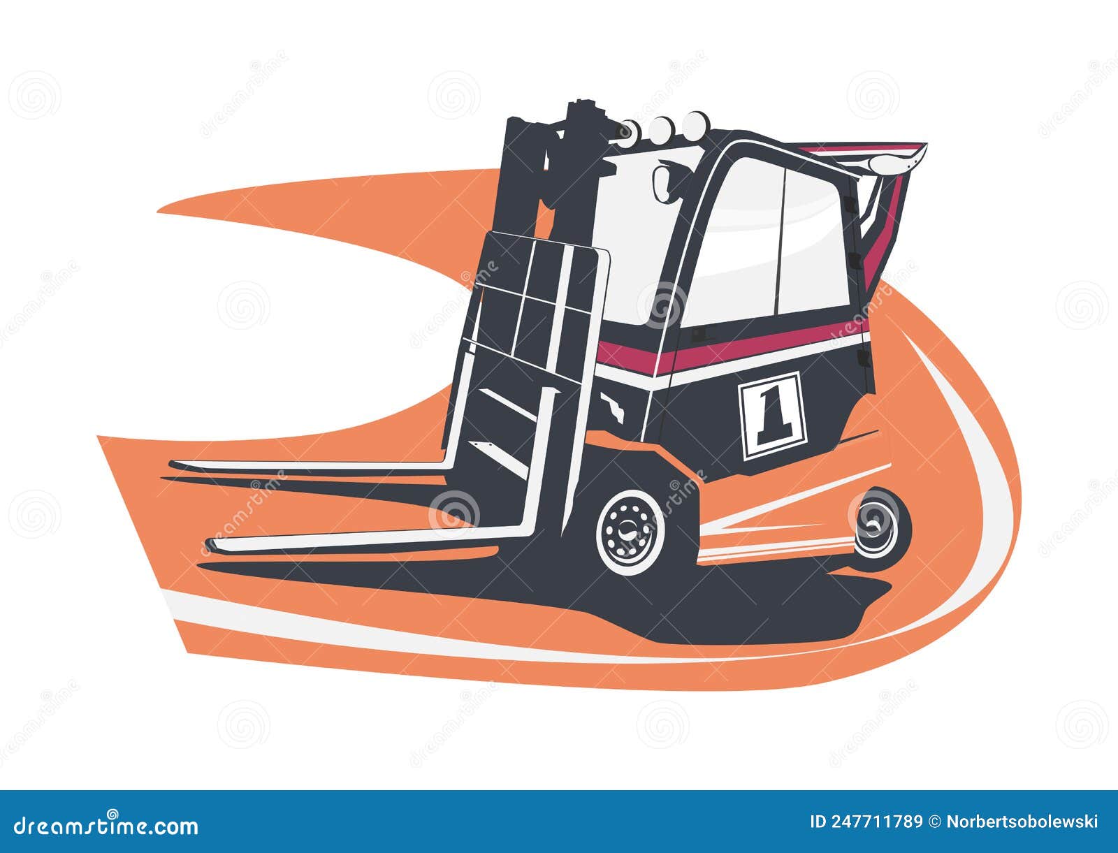 Speeding Forklift With Racing Spoiler. Cartoon Vector | CartoonDealer ...