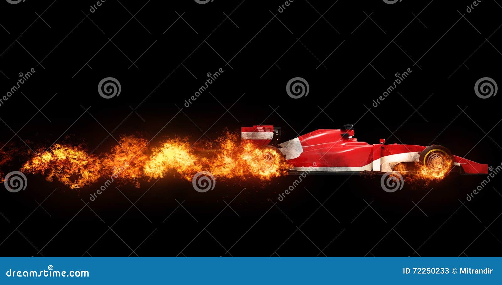 Speeding Formula One Car - Wheels on Fire Stock Image - Image of race ...