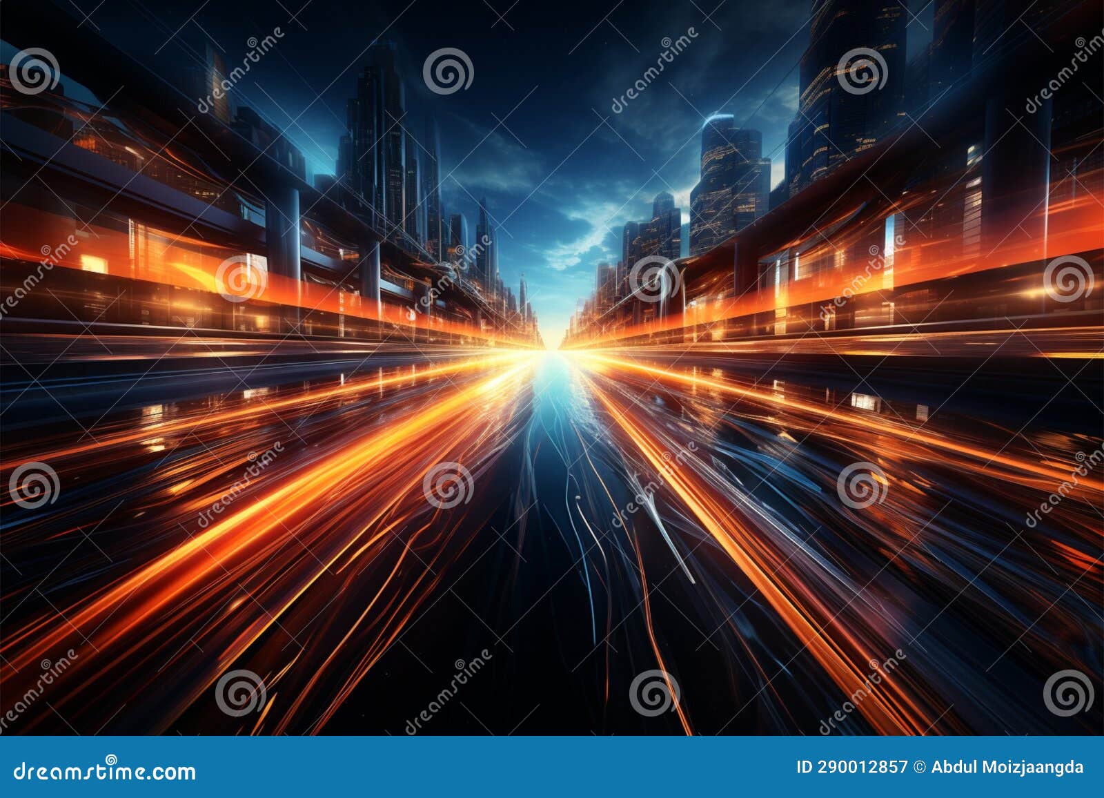 Speeding through the Night, a Dynamic Blur with Radiant Light Trails ...