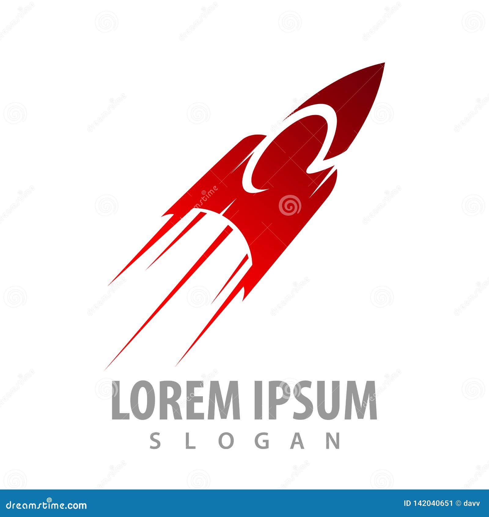 Speeding Red Rocket Concept Design. Symbol Graphic Template Element ...