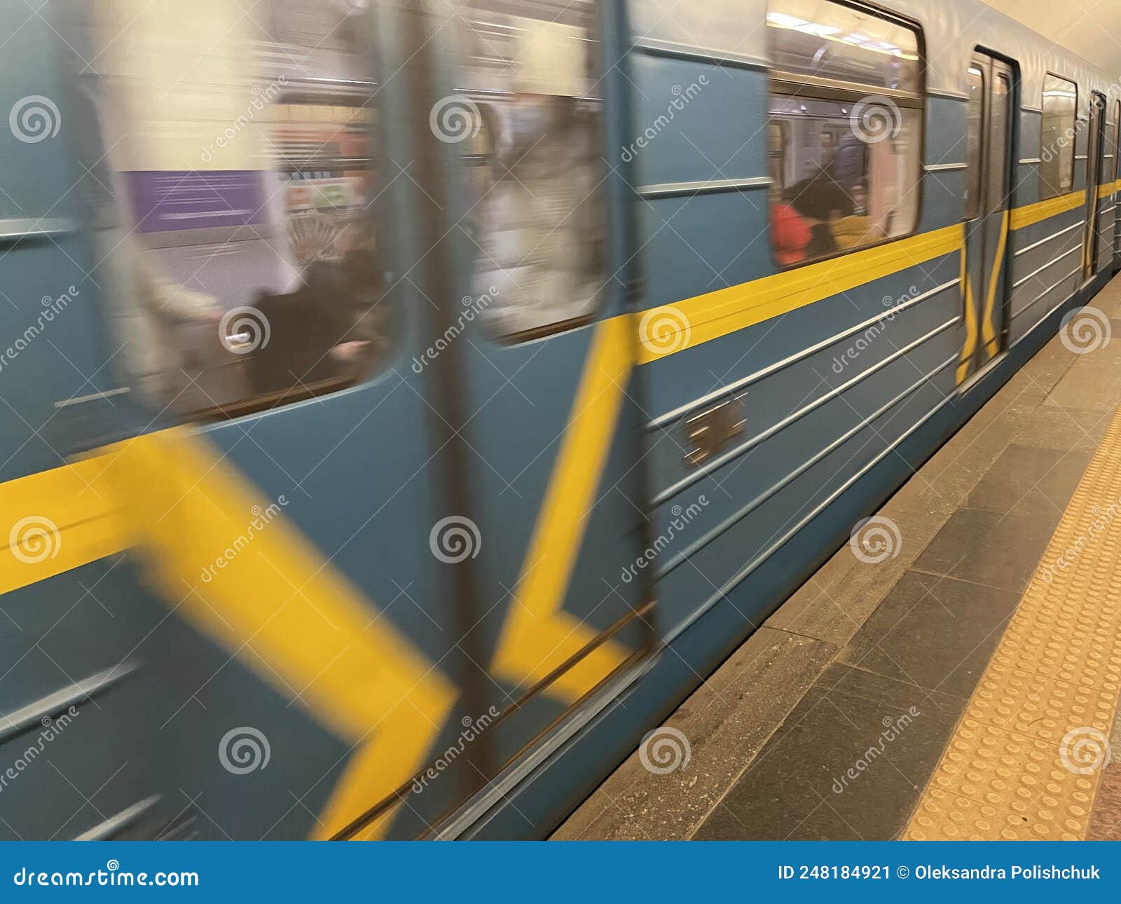 Speeding subway train stock image. Image of underground - 248184921