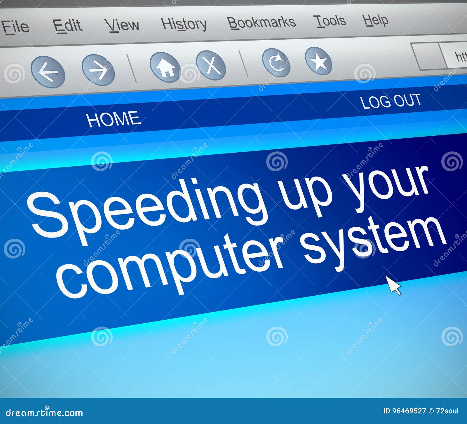 Speeding Up Computer Concept. Stock Illustration - Illustration of ...