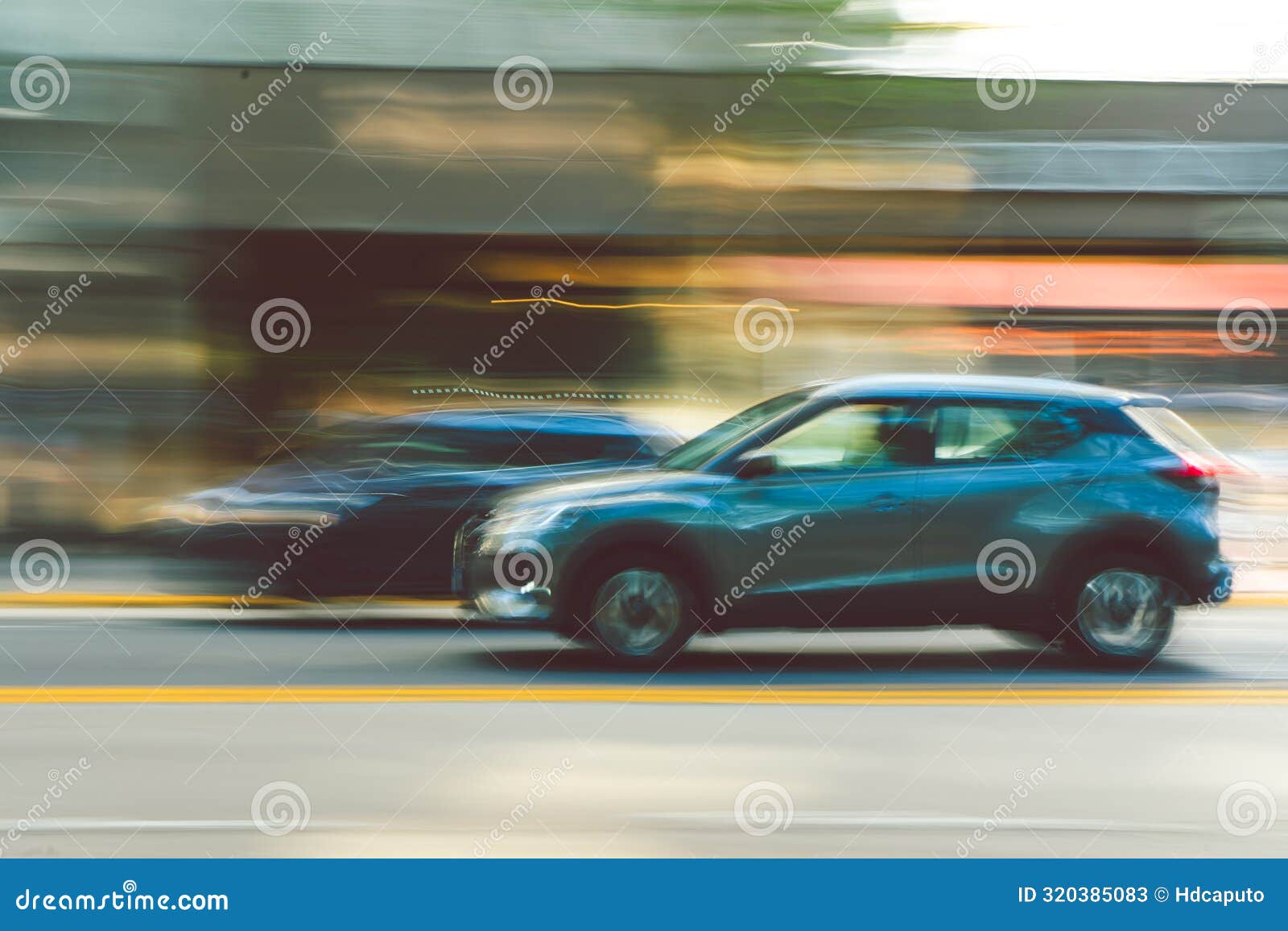Speeding Vehicle on the Street Stock Image - Image of asphalt, motorway ...