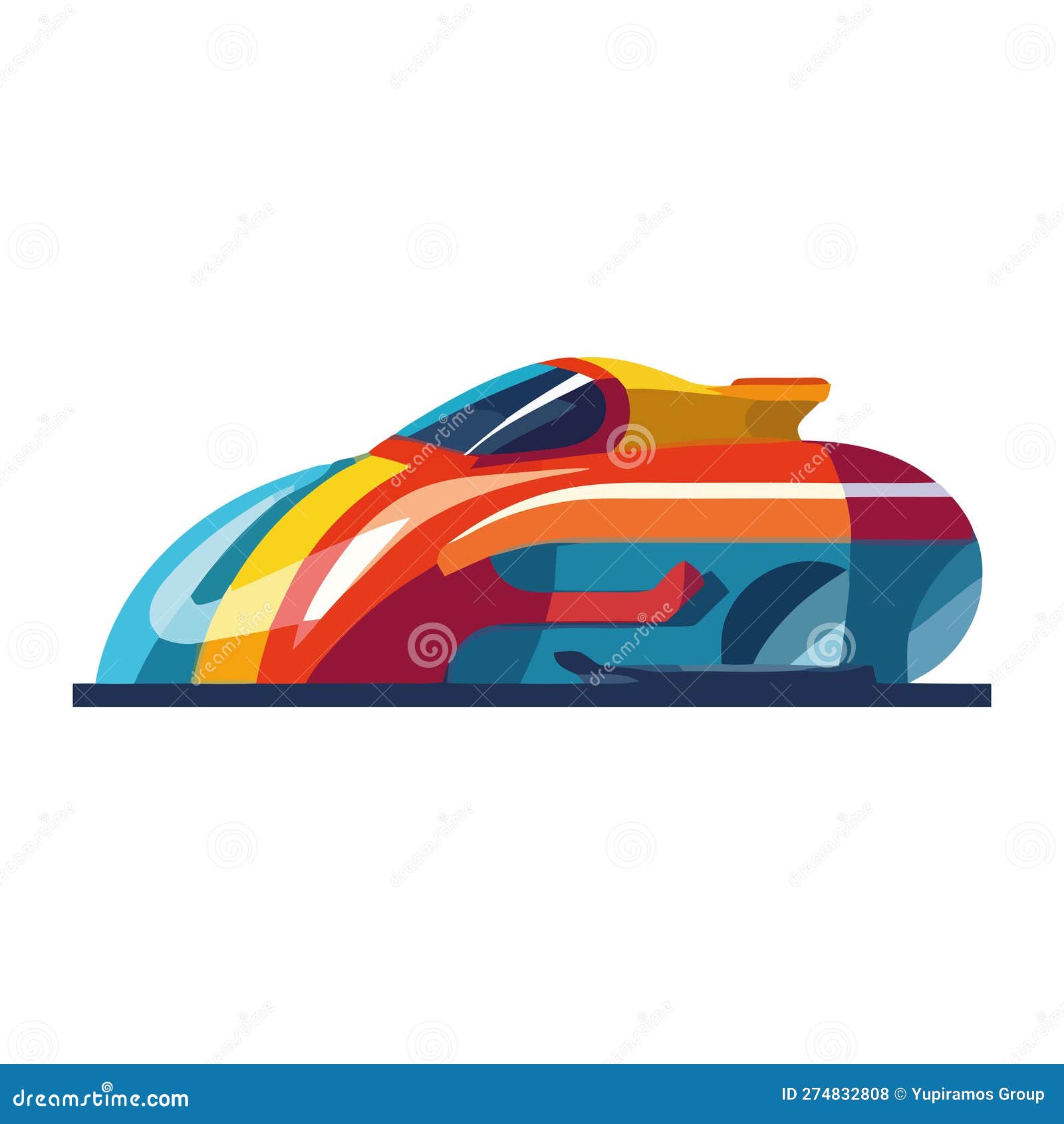 Speeding Yacht Waves Competition Symbol on Blue Backdrop Stock Vector ...