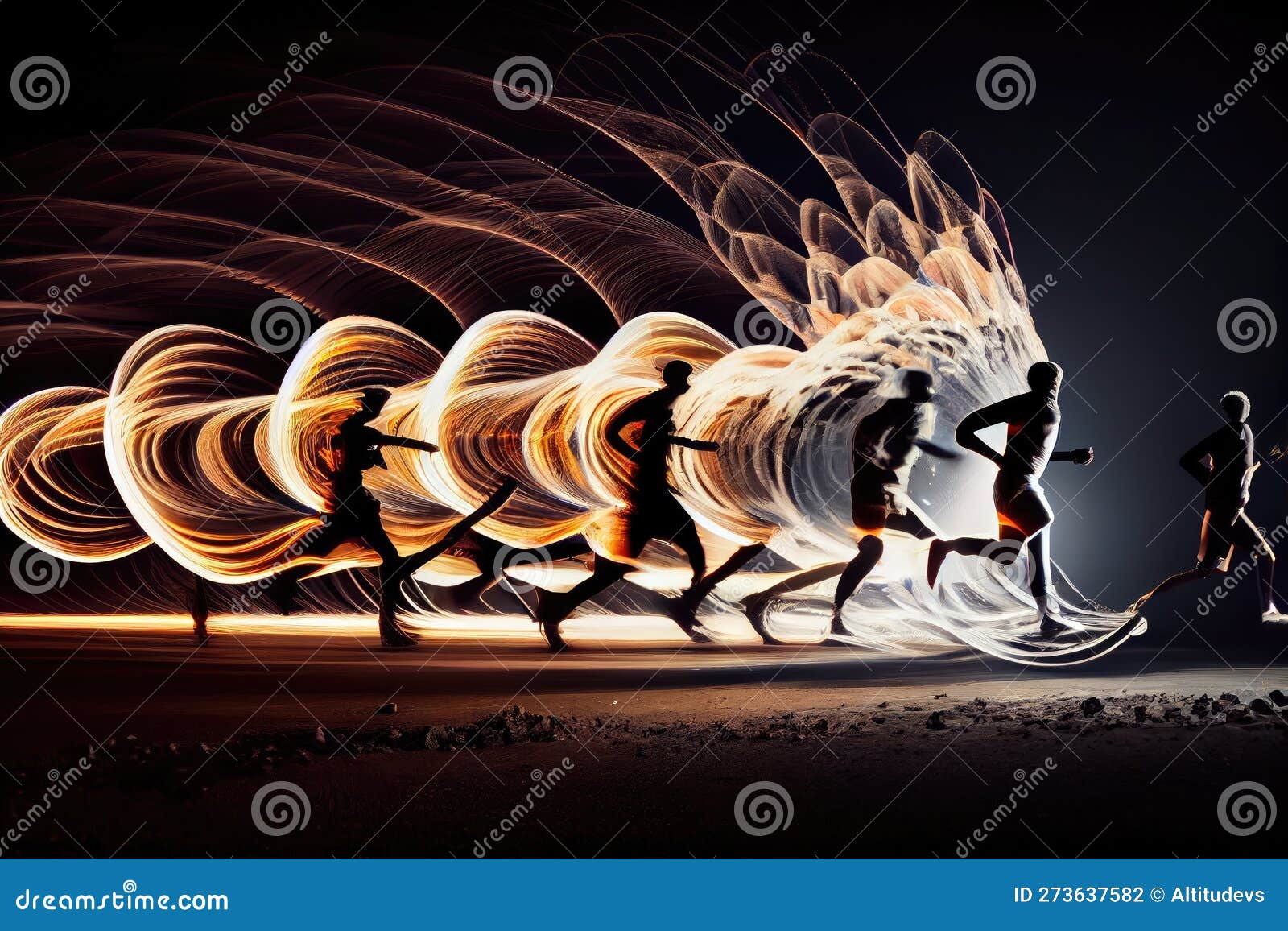 Speedlight Flashes in Sequence, Creating a Trail of Light and Motion ...