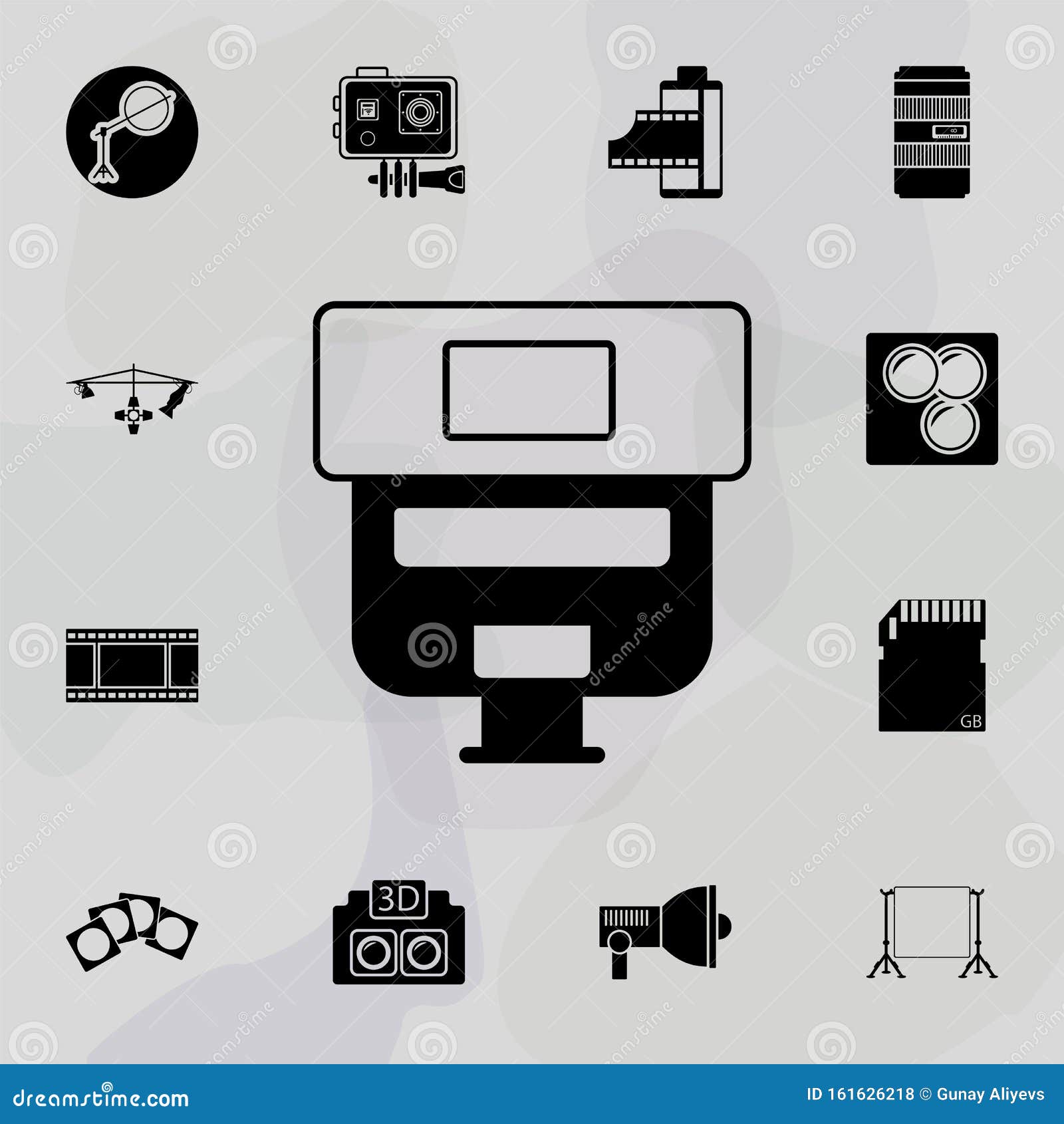 Speedlight Icon. Universal Set of Equipment Photography for Website ...