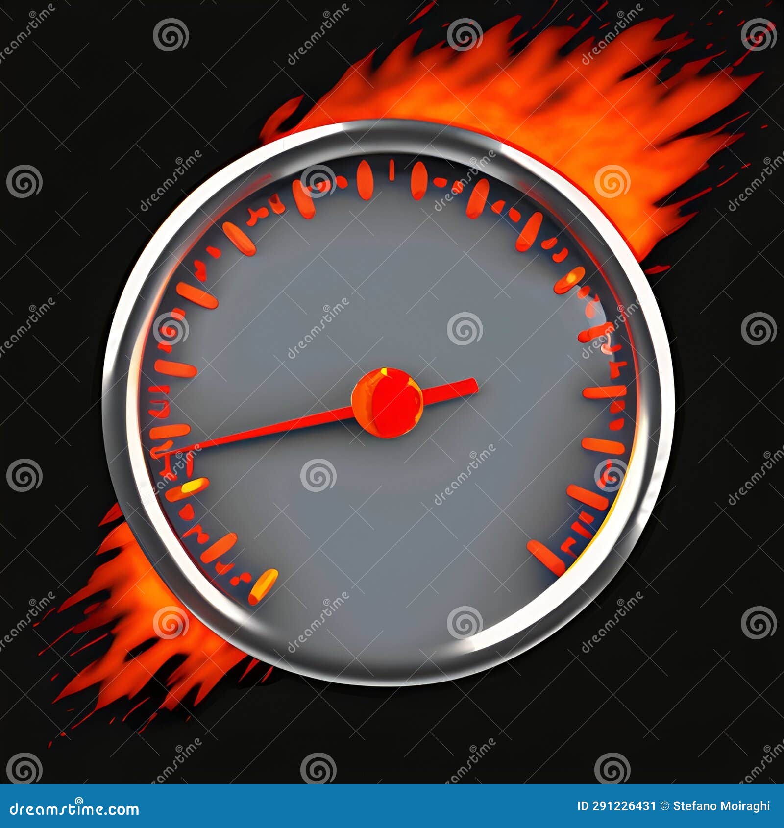Speedmeter on Fire Abstract Concept Stock Illustration - Illustration ...