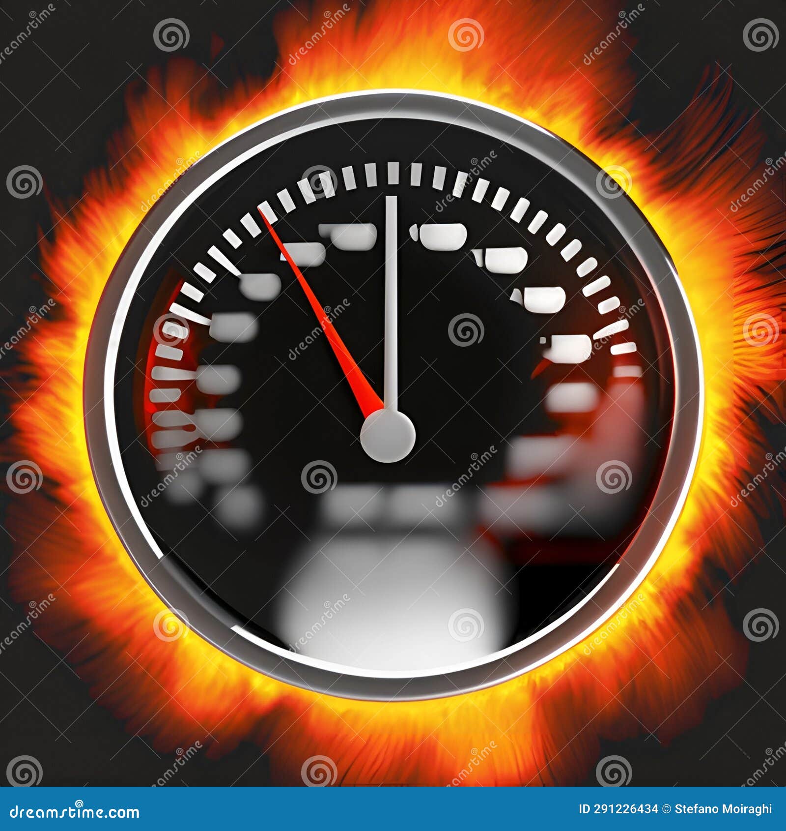 Speedmeter on Fire Abstract Concept Stock Illustration - Illustration ...