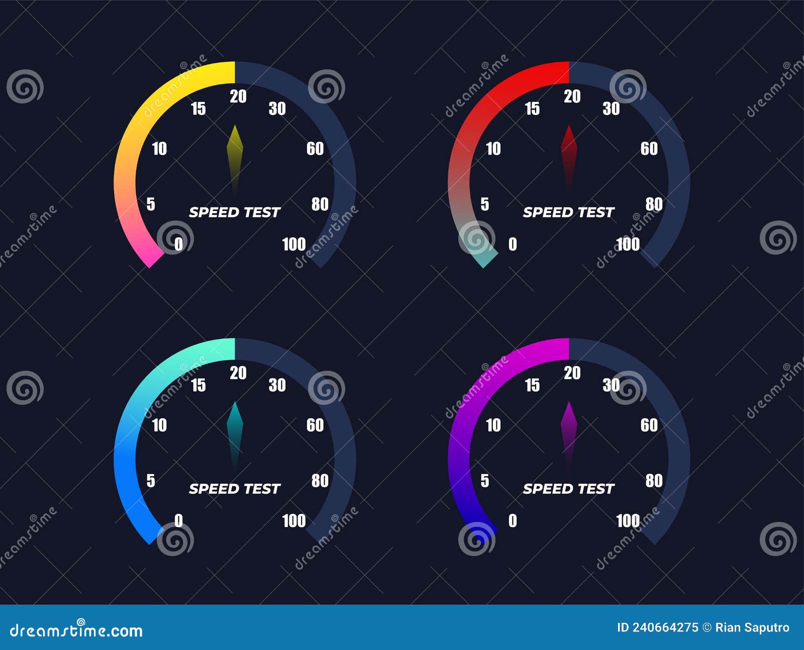 Speedmeter illustration stock vector. Illustration of auto - 240664275
