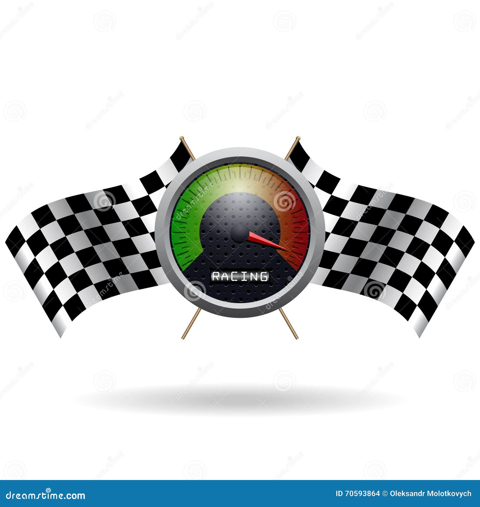 Speedo and Two Crossed Flag. Stock Vector - Illustration of speed ...