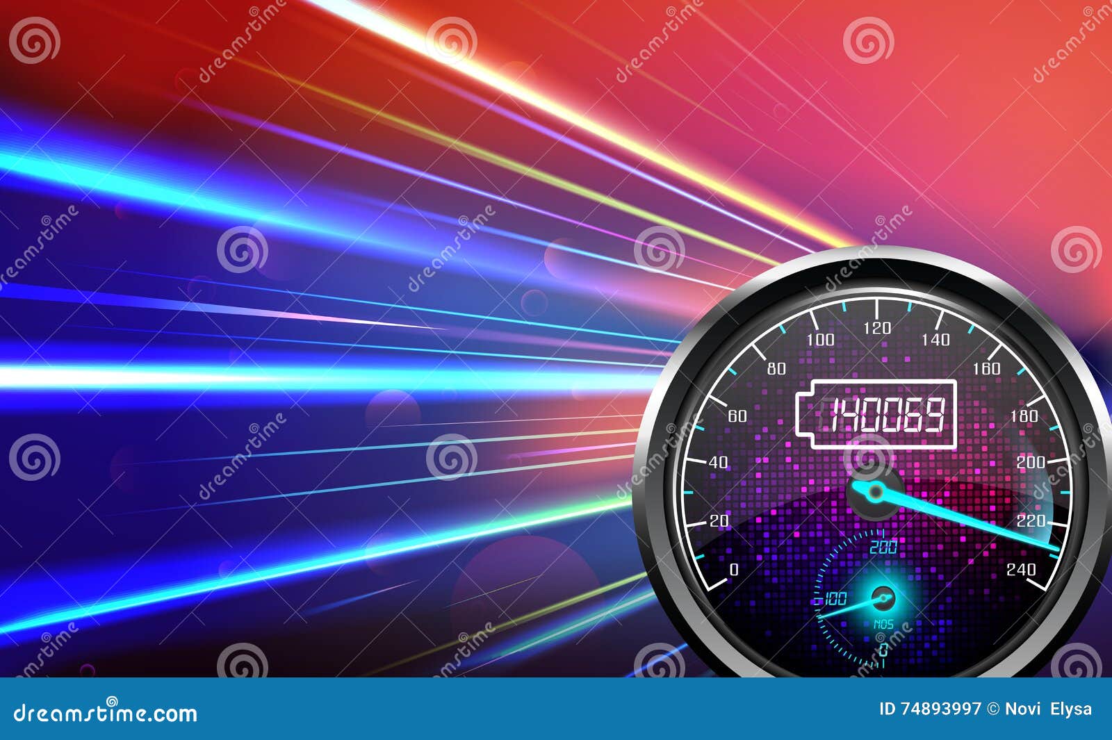 Speedometer Abstract Neon Background Cartoon Vector | CartoonDealer.com ...