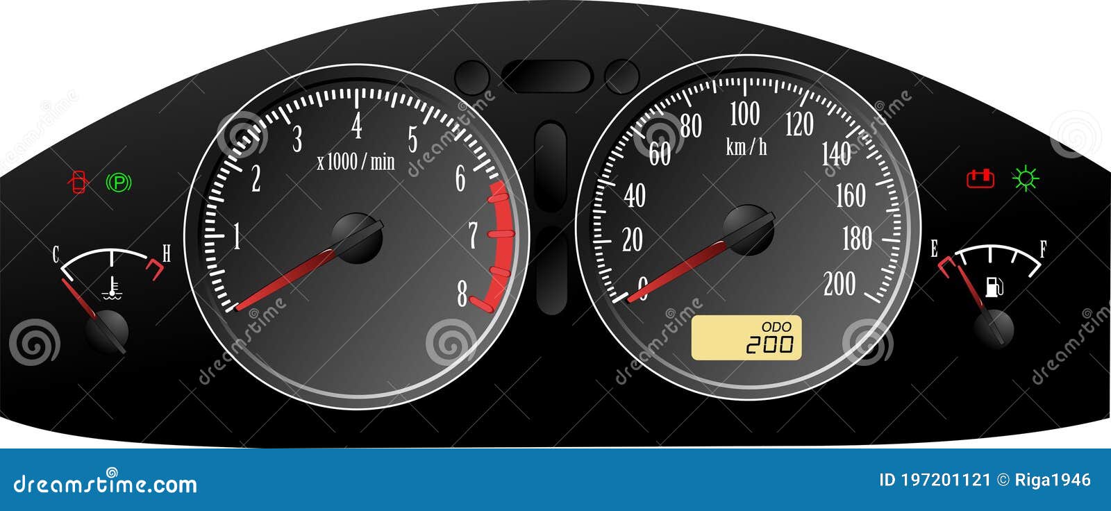 Speedometer. Accelerating stock vector. Illustration of tachometer ...