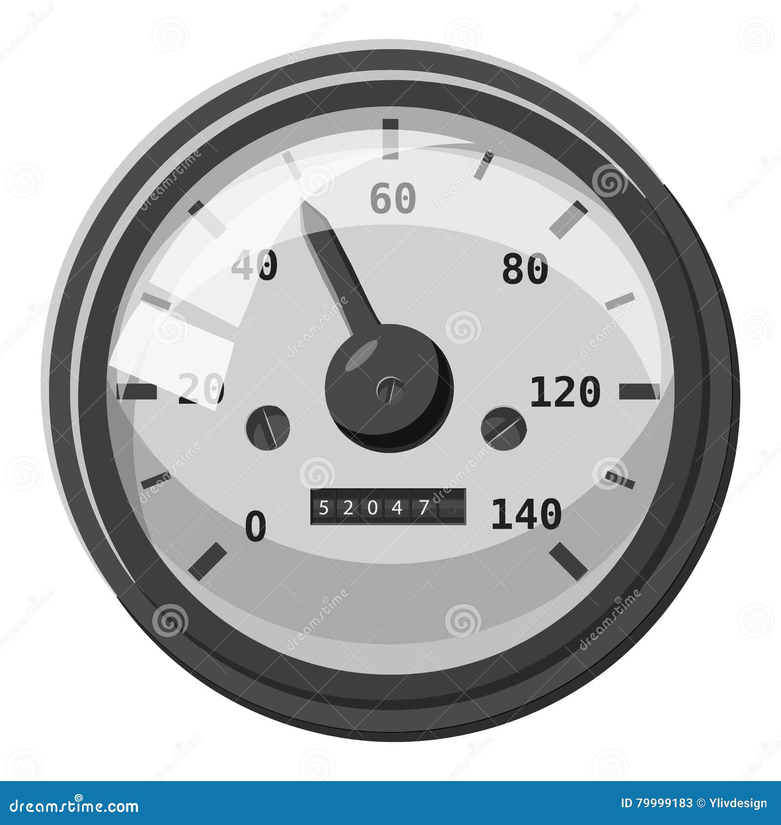 Speedometer with Arrow Icon, Gray Monochrome Style Stock Vector ...