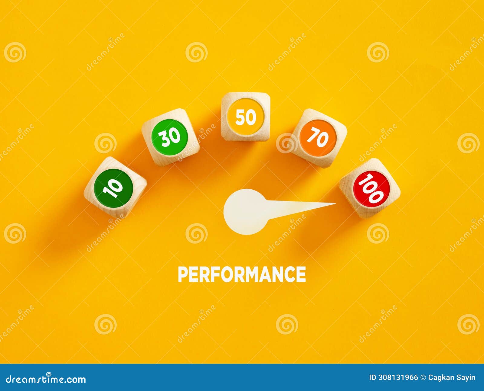 Speedometer with Arrow Indicating the Highest Level of Performance ...