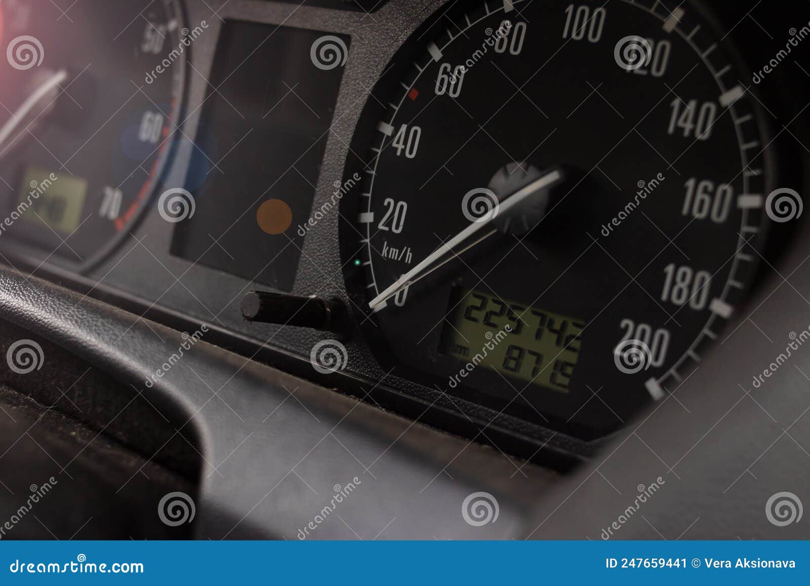 Speedometer with an Arrow at Zero Closeup Stock Image - Image of race ...