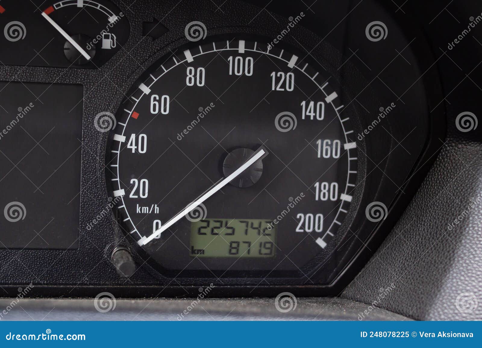 Speedometer with an Arrow at Zero Closeup Stock Image - Image of ...