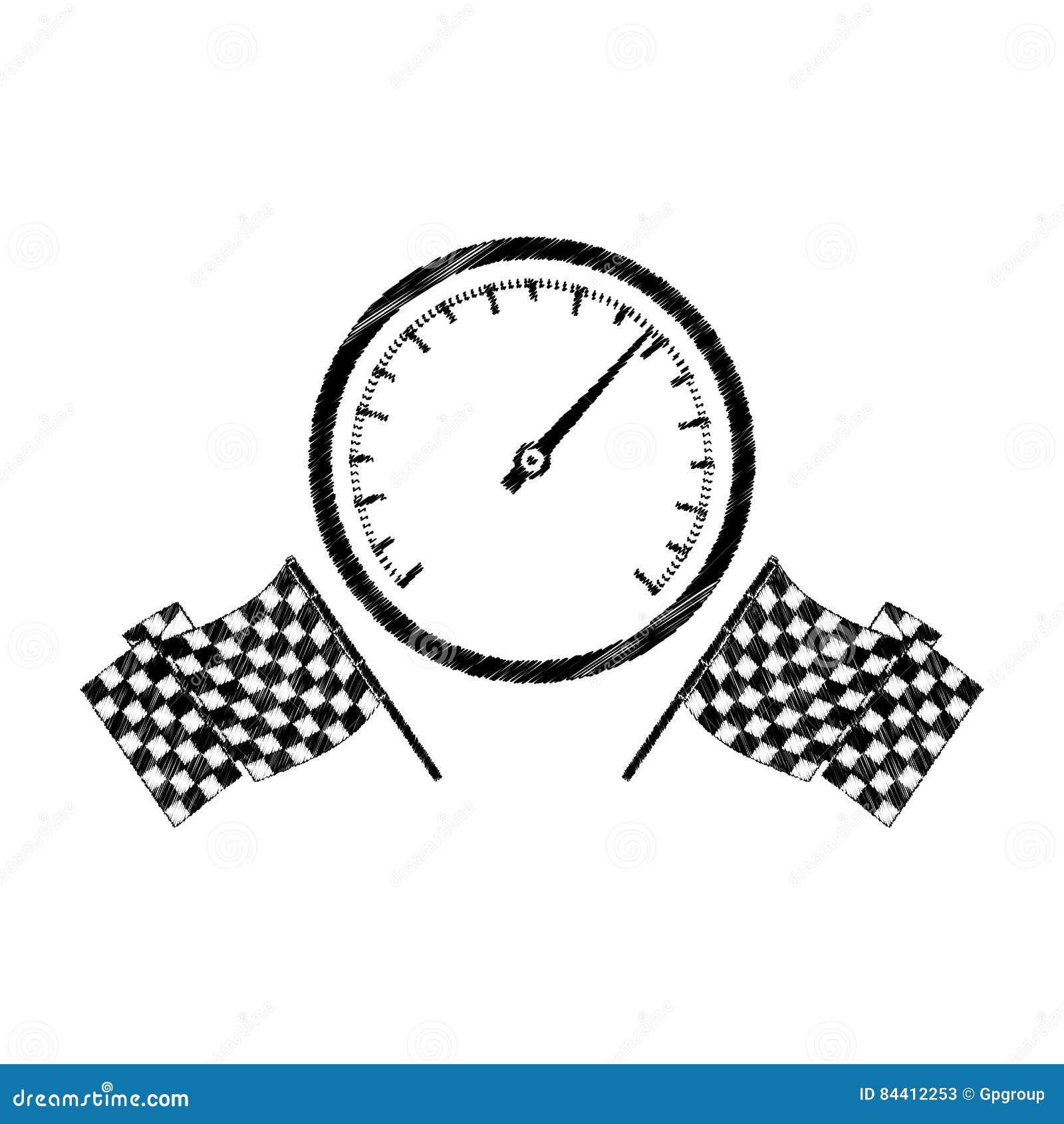Speedometer Award in Monochrome Striped with Racing Flags Stock Vector ...