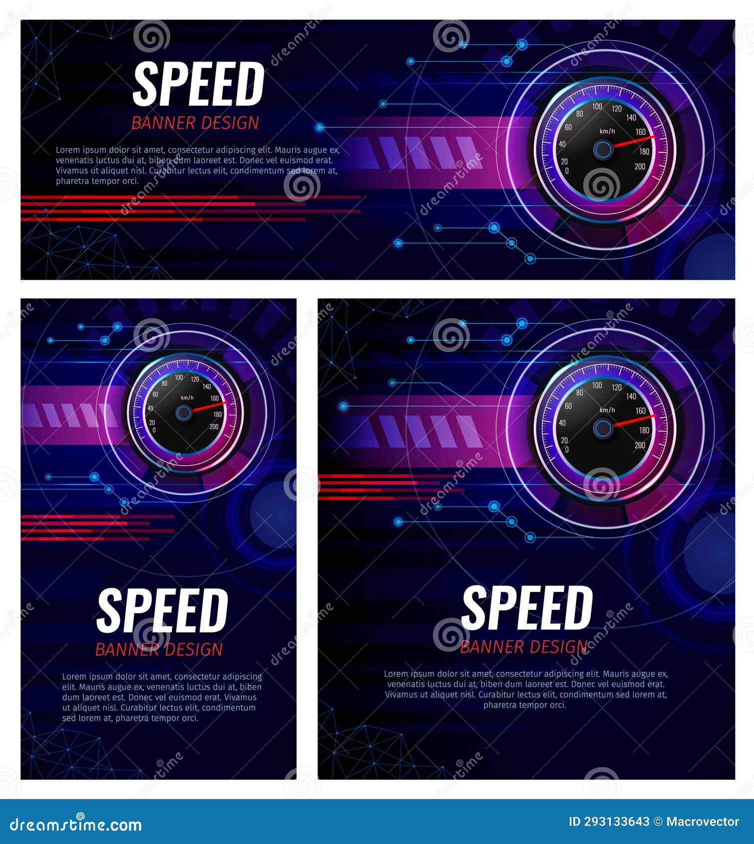 Speedometer Banner Set stock vector. Illustration of symbol - 293133643