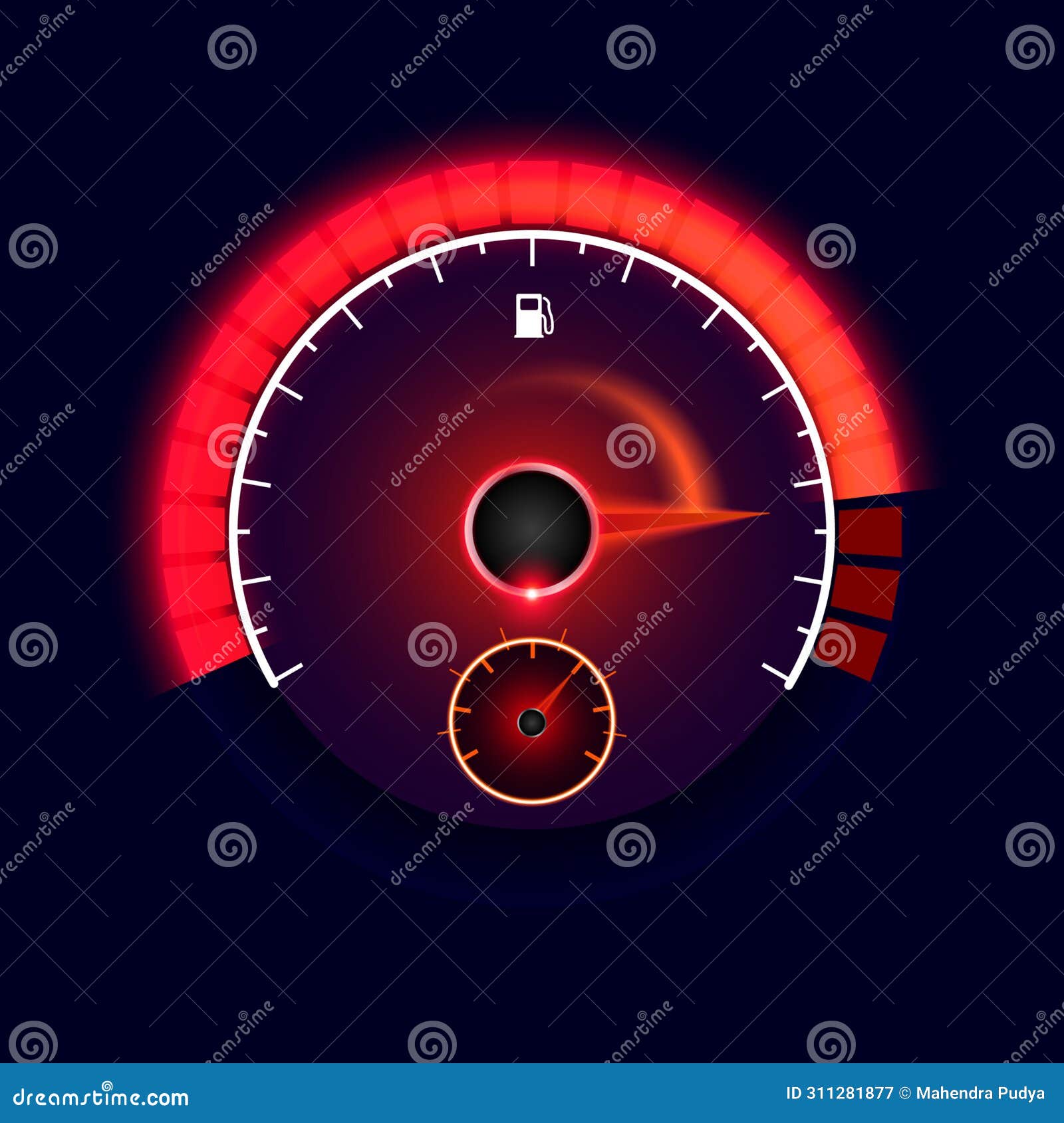 Speedometer Bar with Dazzling Red Light and Attractive Design Stock ...