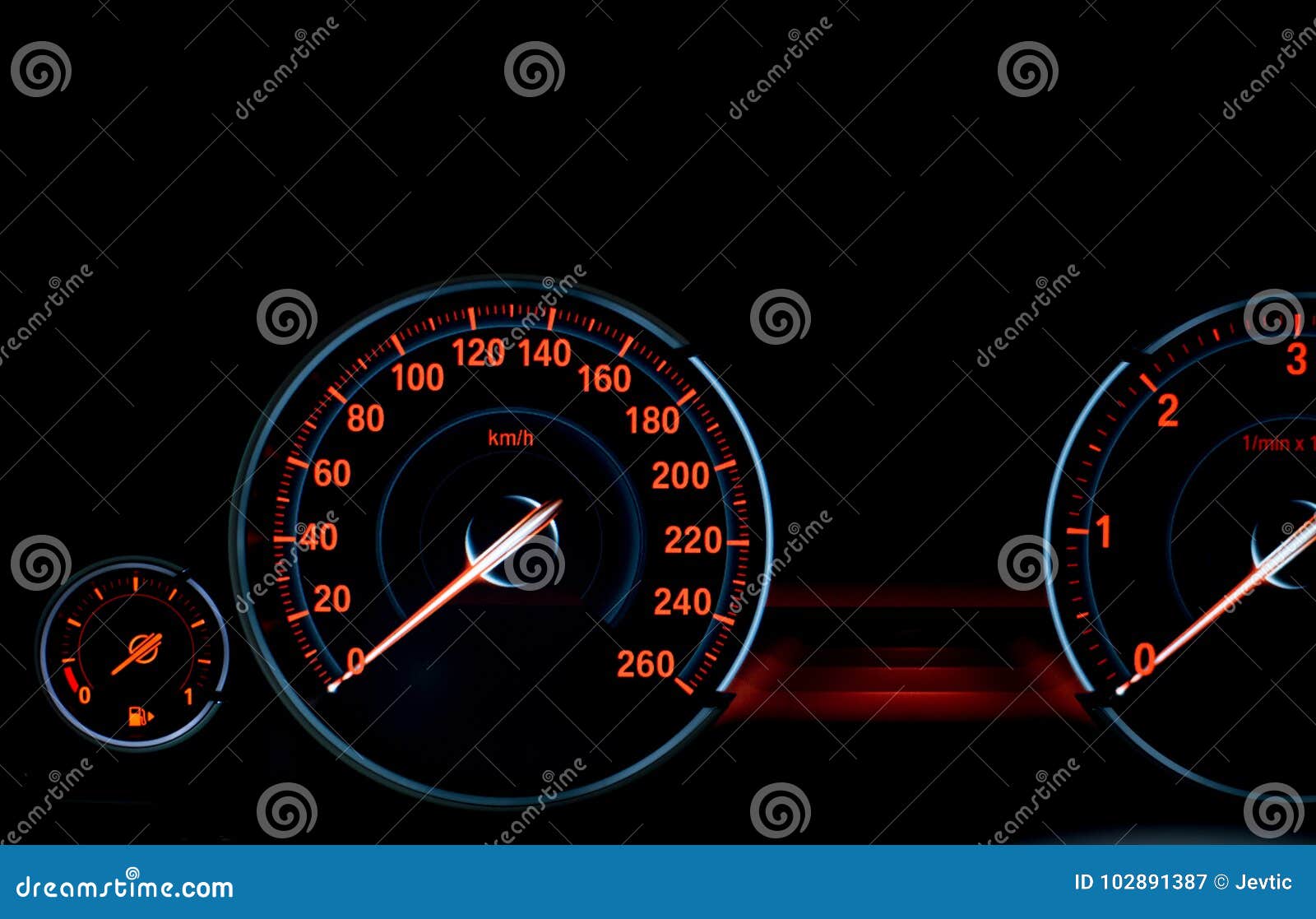 Speedometer on Black Background Stock Image - Image of dash, light ...