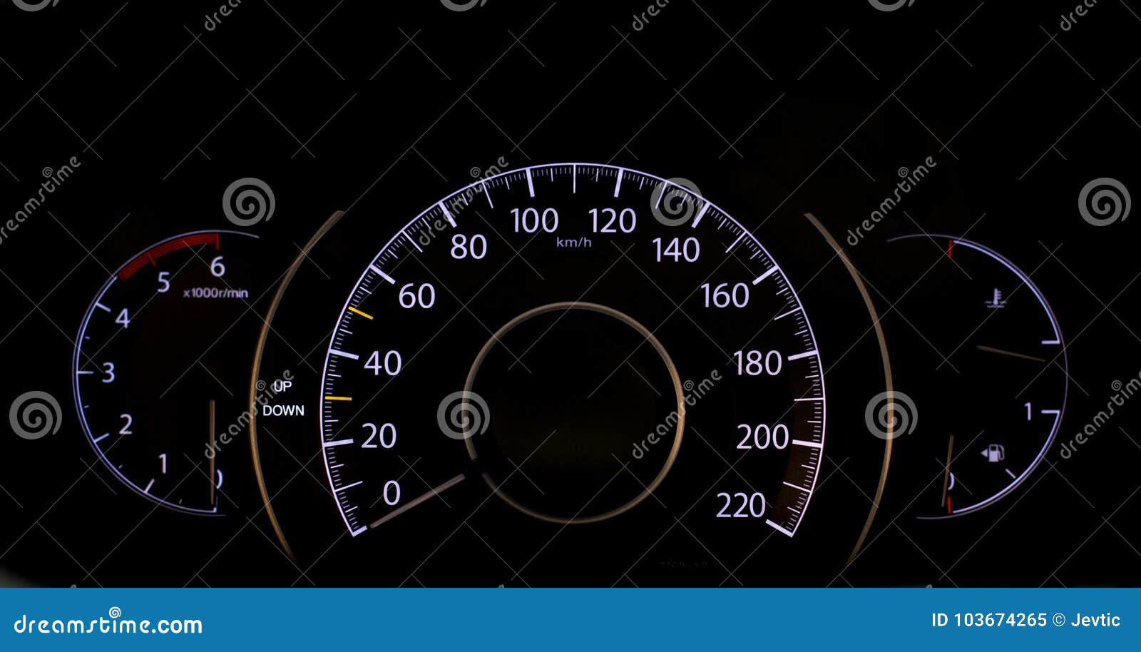 Speedometer on Black Background Stock Image - Image of panel, blue ...
